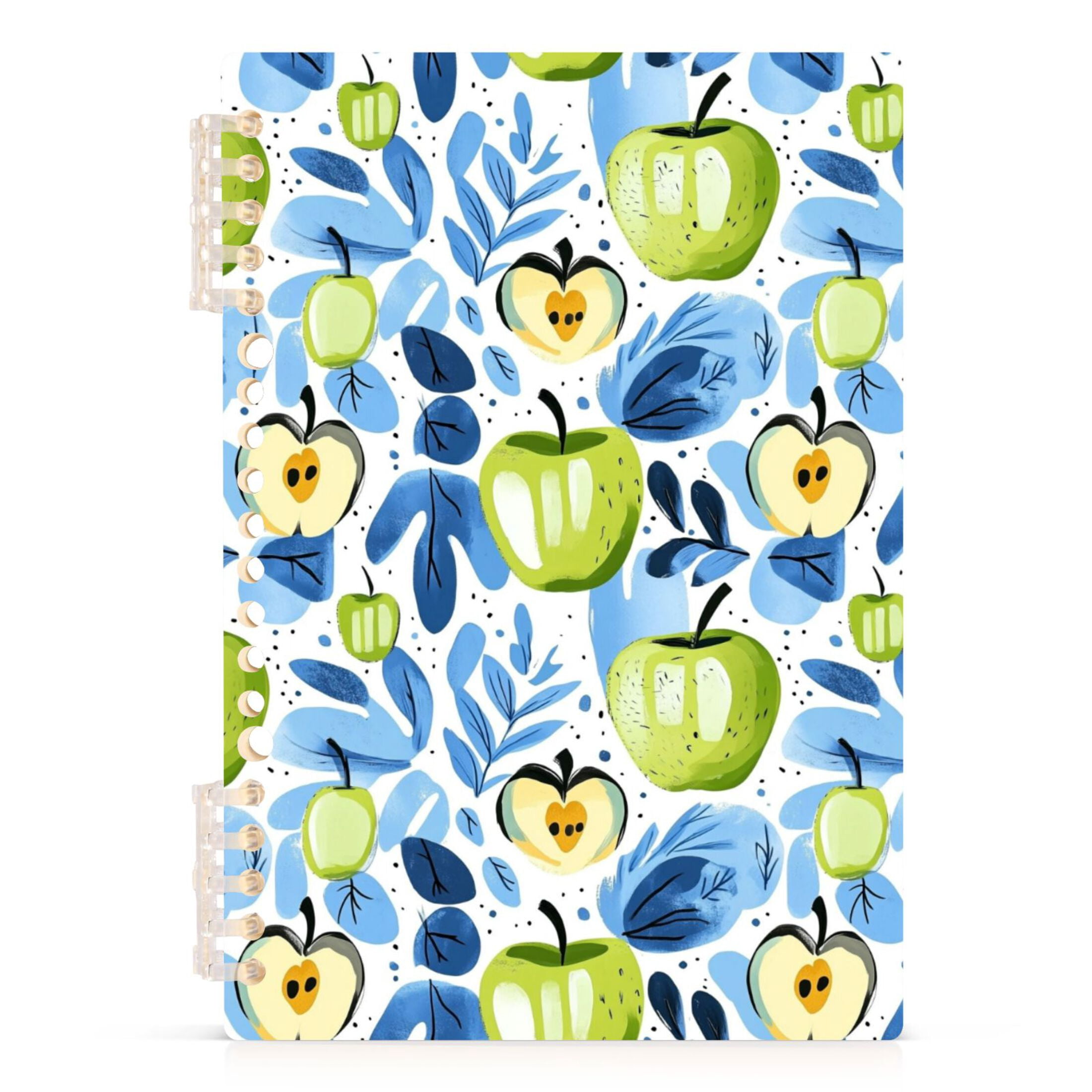 Watercolor Apple and Leaf Lined Spiral Journal Notebook 60 Pages A5 ...