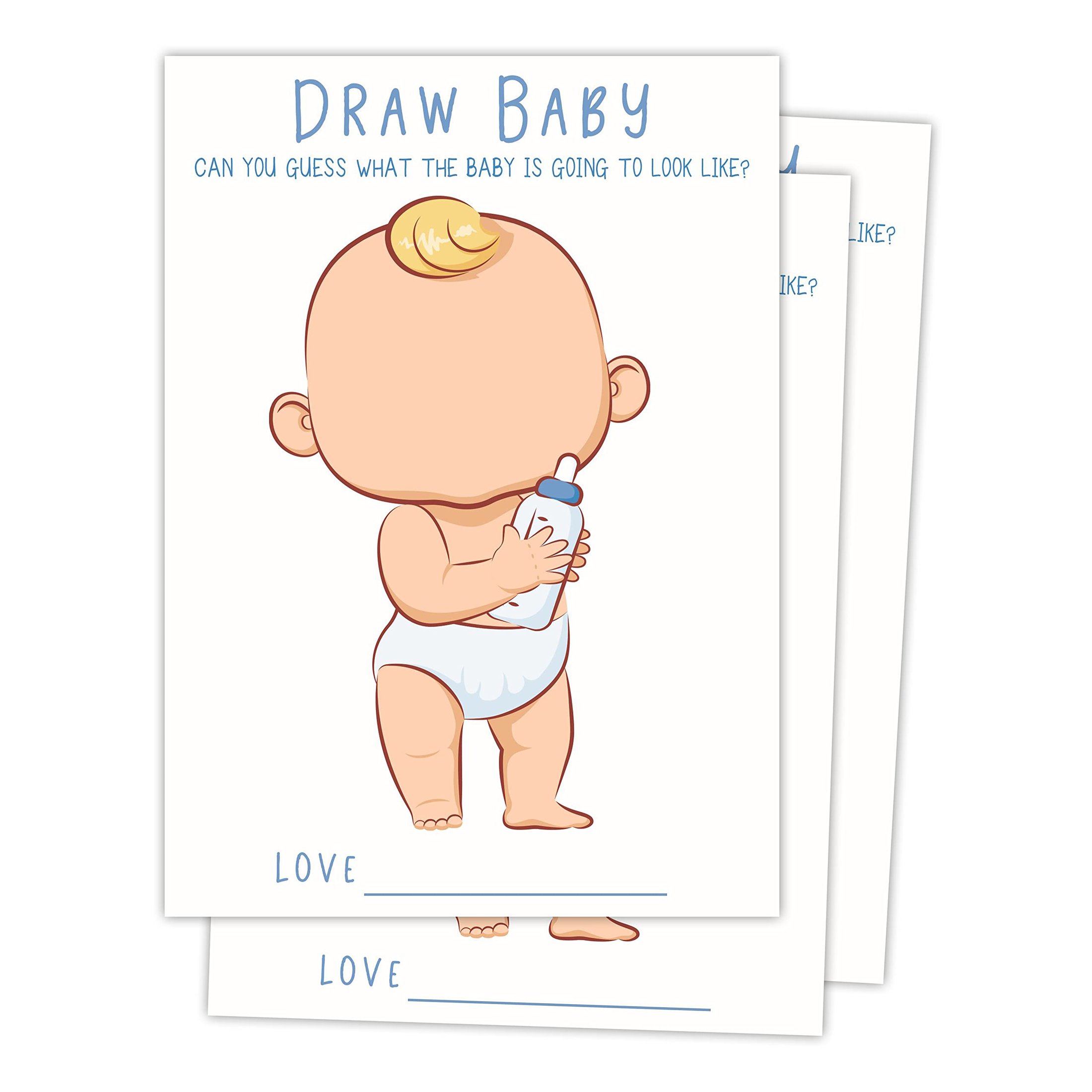 Watercolor Baby Guessing Game Cards - 30 Fun Activities for Gender ...