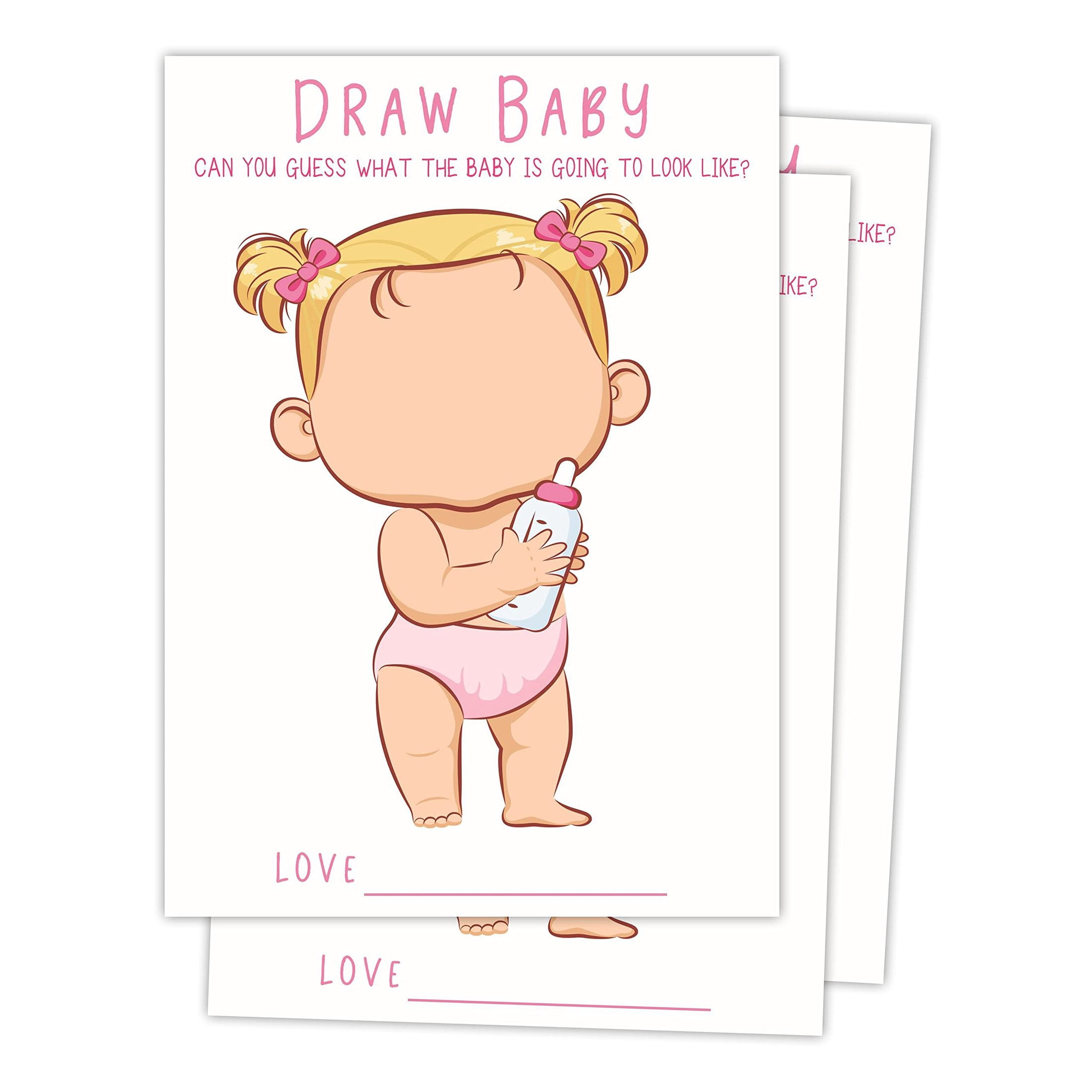 Watercolor Baby Guessing Game Cards - 30 Fun Activity Cards for Gender ...