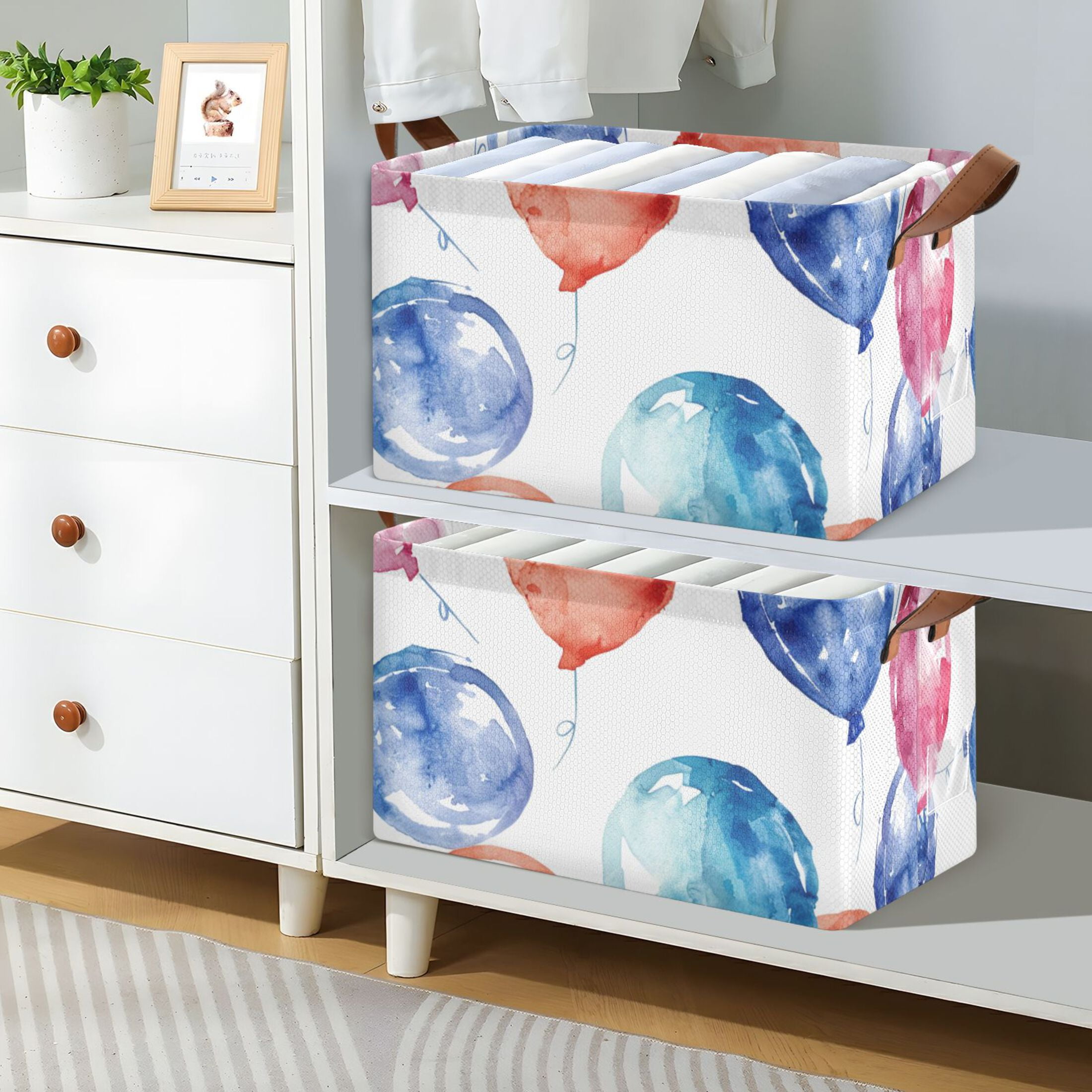 Watercolor Balloons Foldable Storage Large Fabric Storage Baskets ...
