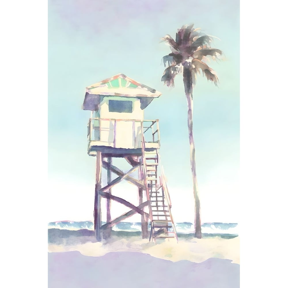 Watercolor Beach Lifeguard Stand Poster Print - Prints Design Petals ...