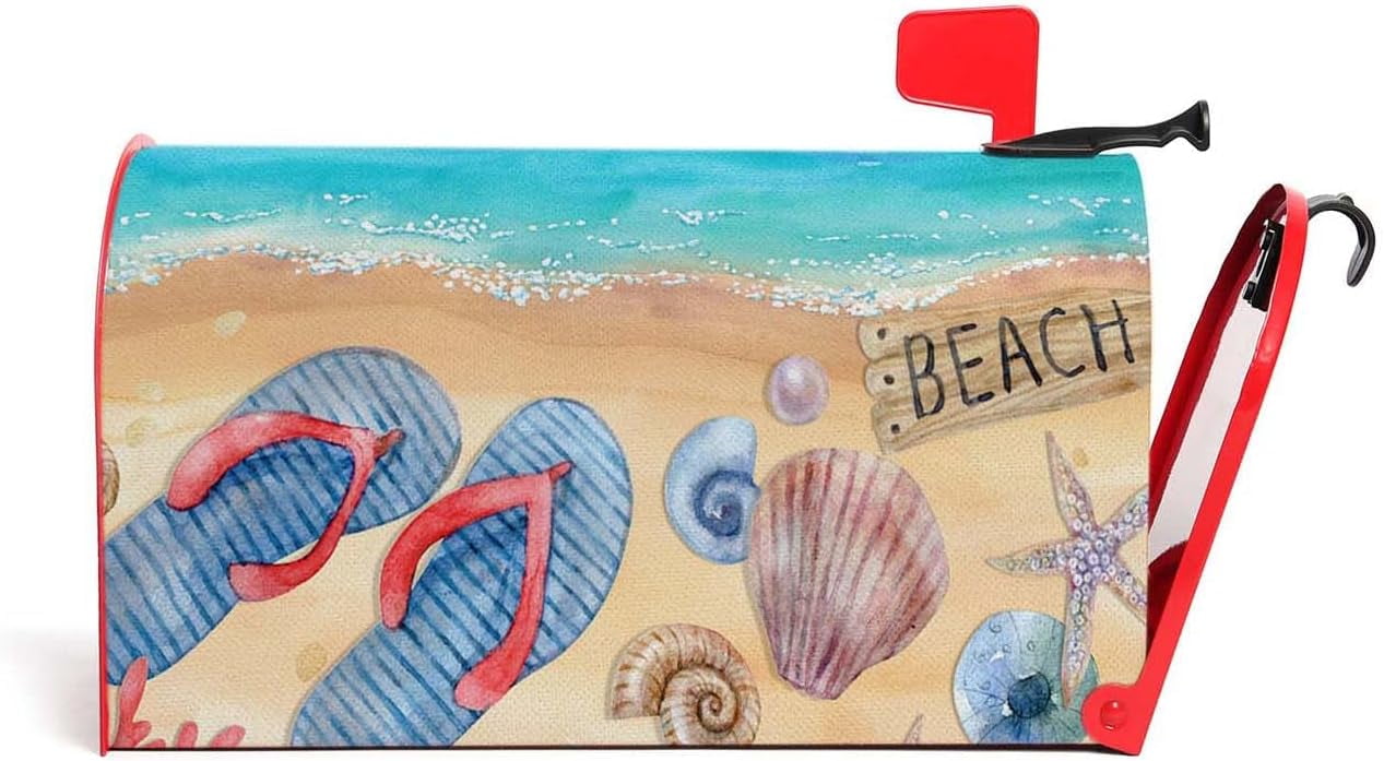 Watercolor Beach Summer Vacation Mail Box Cover Magnetic Anti-UV 100% ...