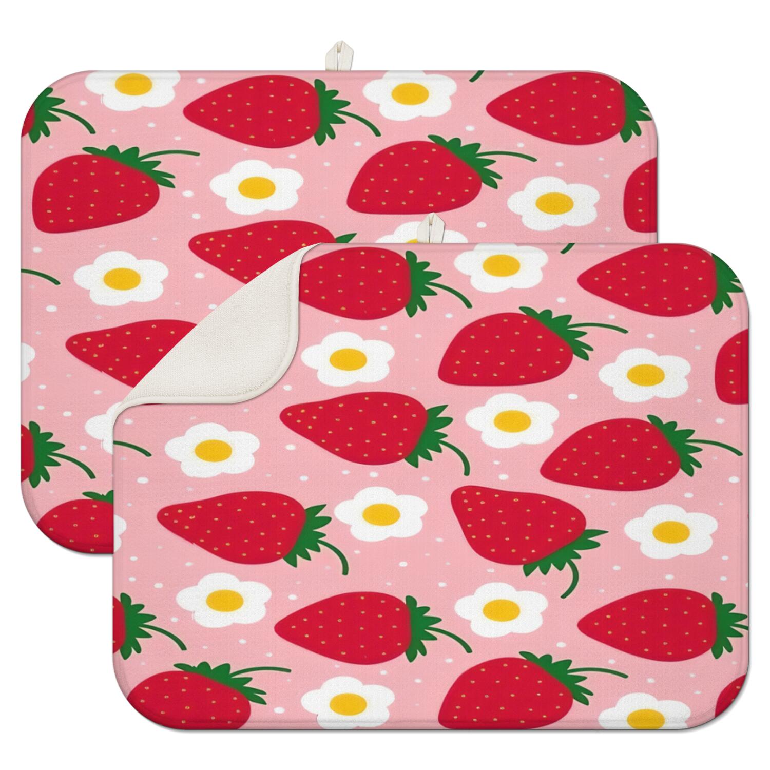 Watercolor Berry Coffee Mat – Ultra Absorbent Microfiber Spill Mat ...