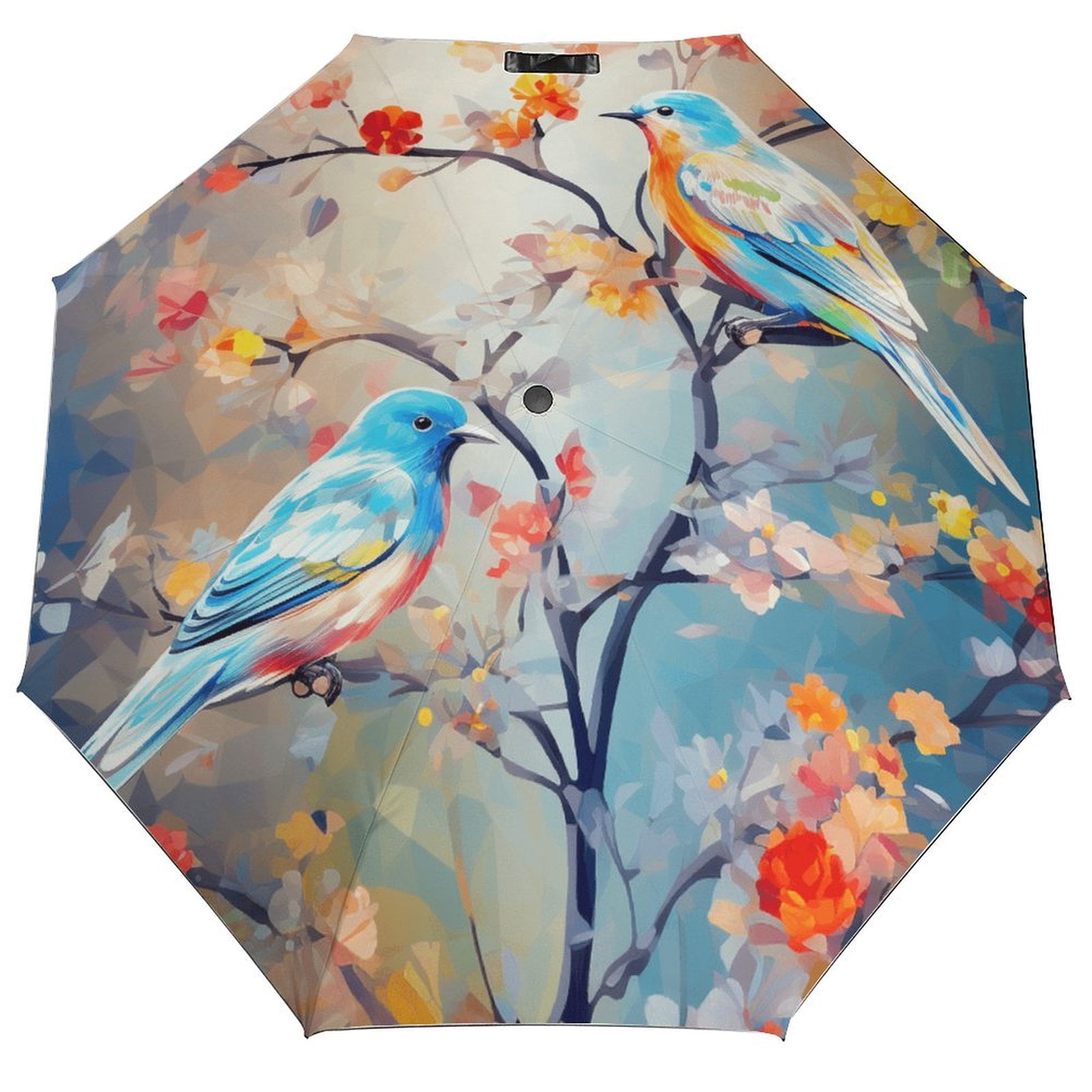 Watercolor Bird Automatic Sunny Umbrella, Sun Protection Shade, Three ...