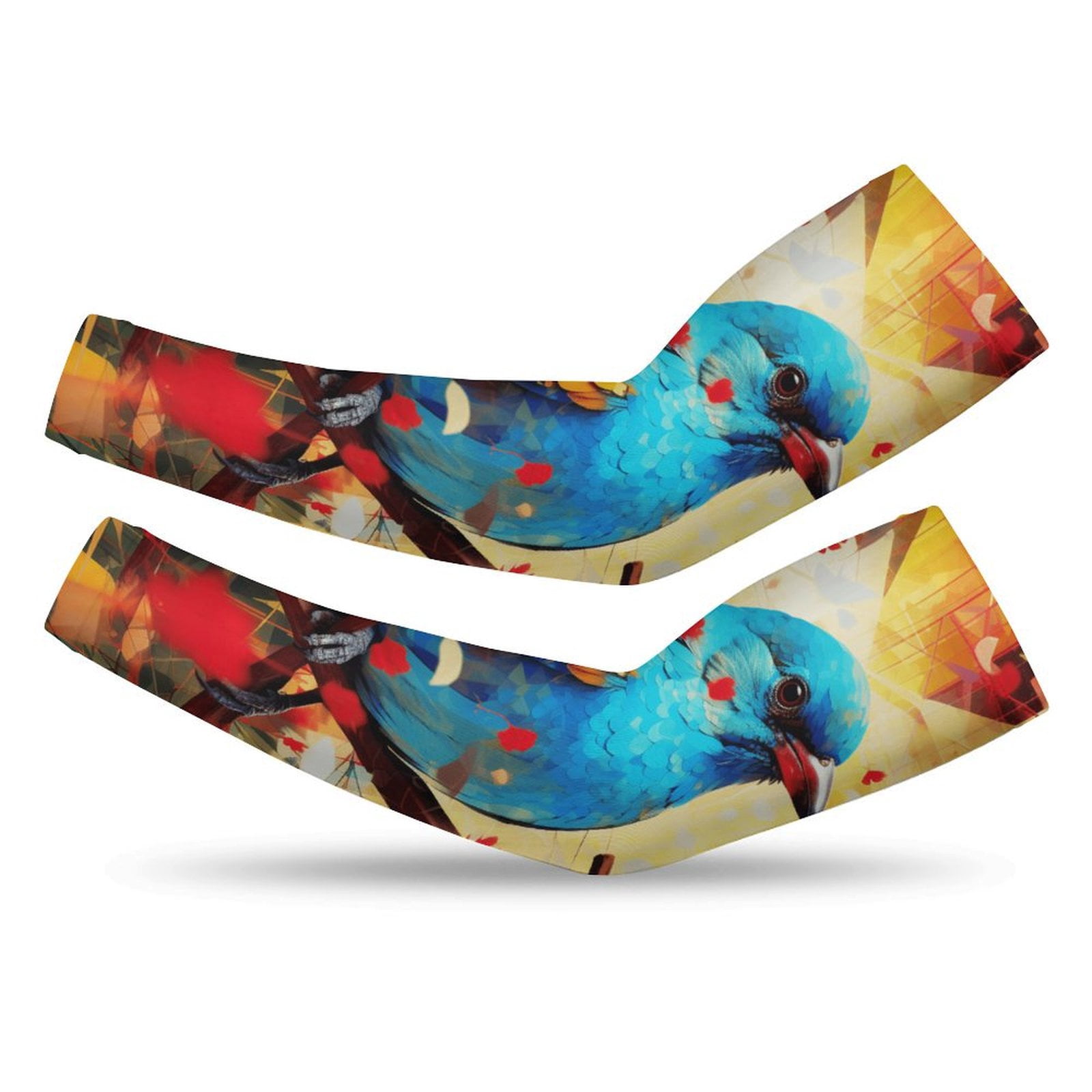 Watercolor Bird Cooling Arm Sleeves For Men & Women Sunscreen Arm Cover ...