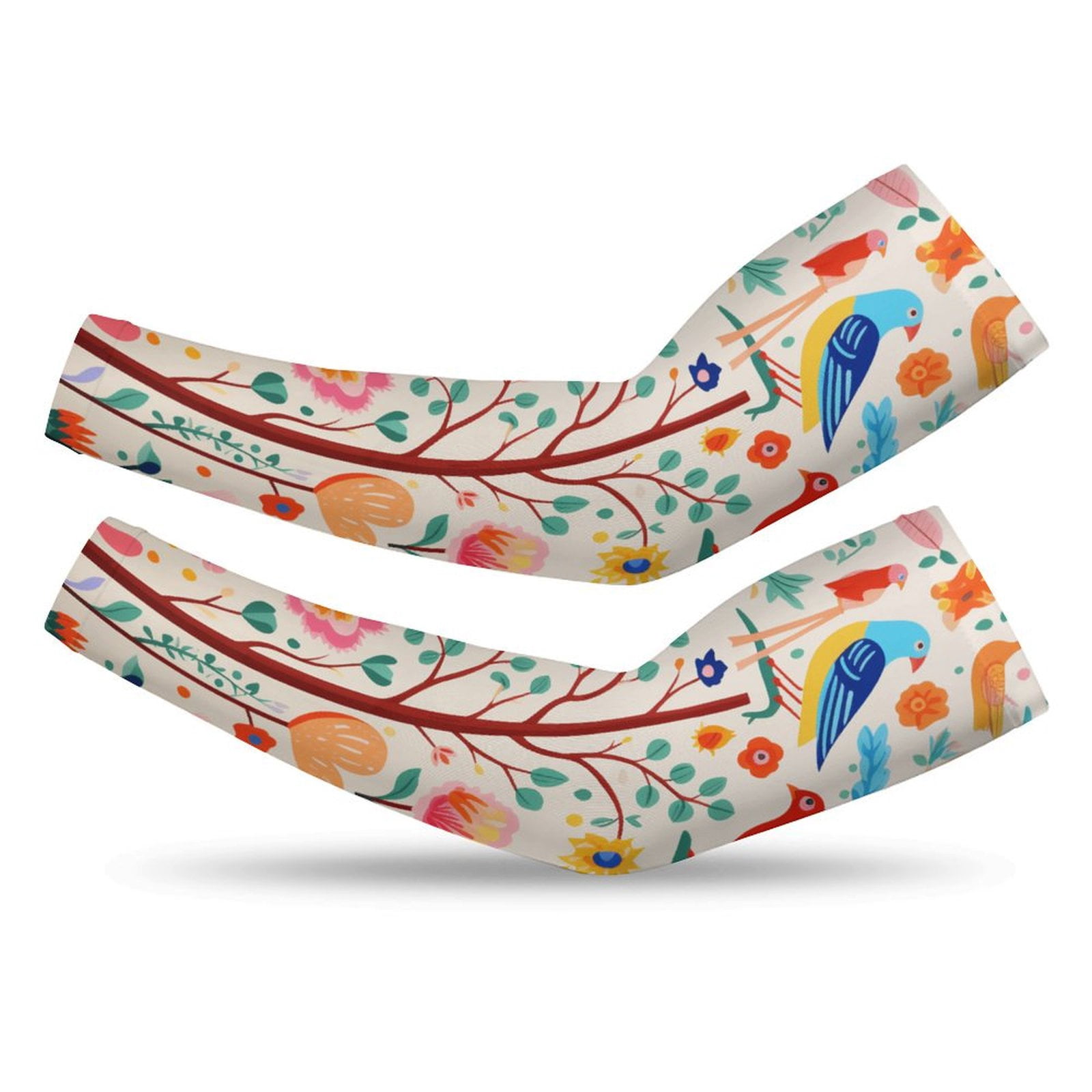 Watercolor Bird Cooling Arm Sleeves For Men & Women Sunscreen Arm Cover ...