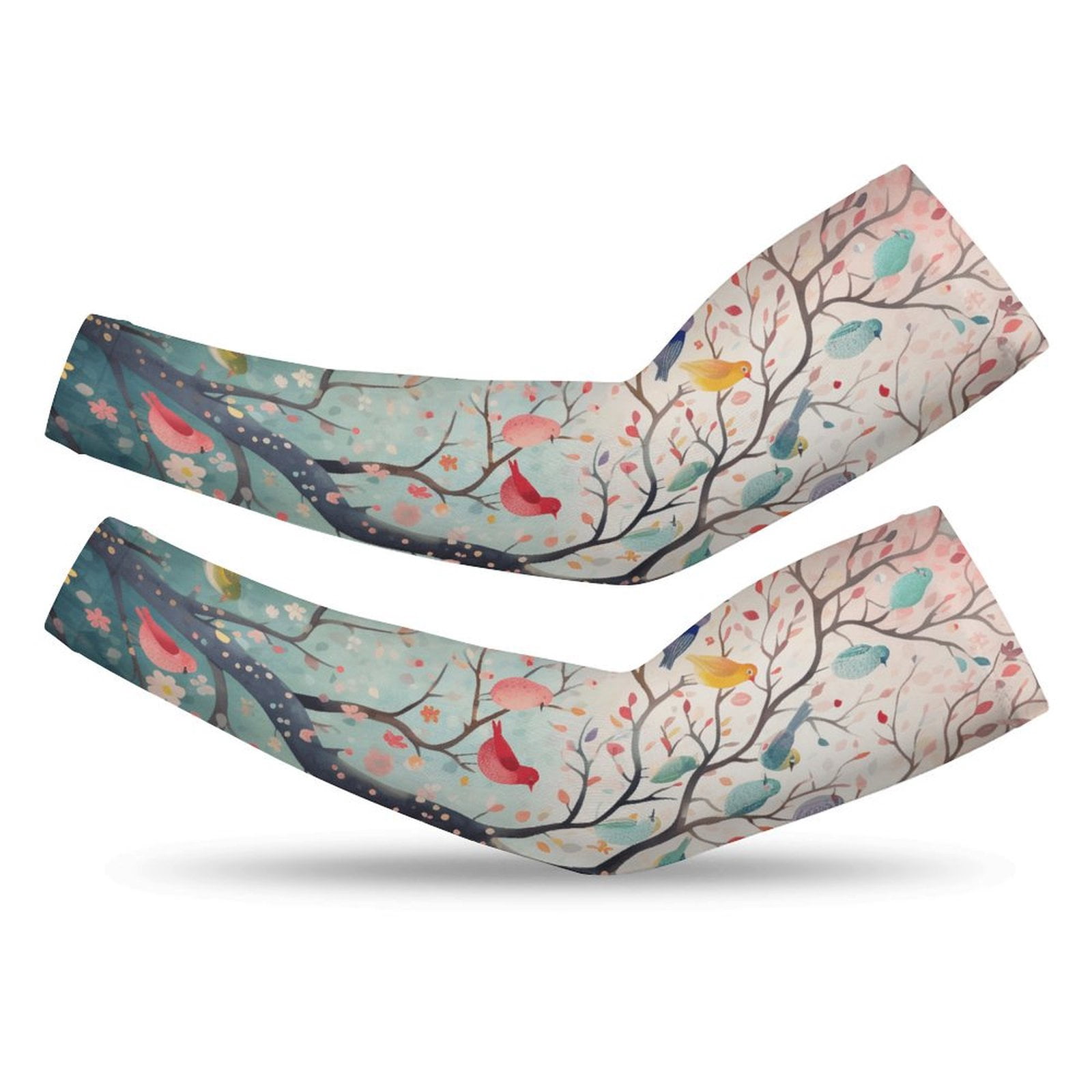Watercolor Bird Cooling Arm Sleeves For Men & Women Sunscreen Arm Cover ...