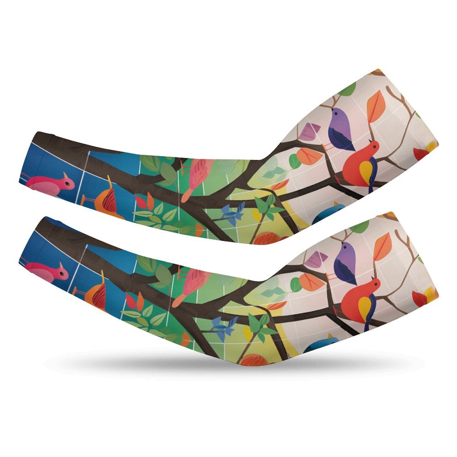 Watercolor Bird Cooling Arm Sleeves For Men & Women Sunscreen Arm Cover ...
