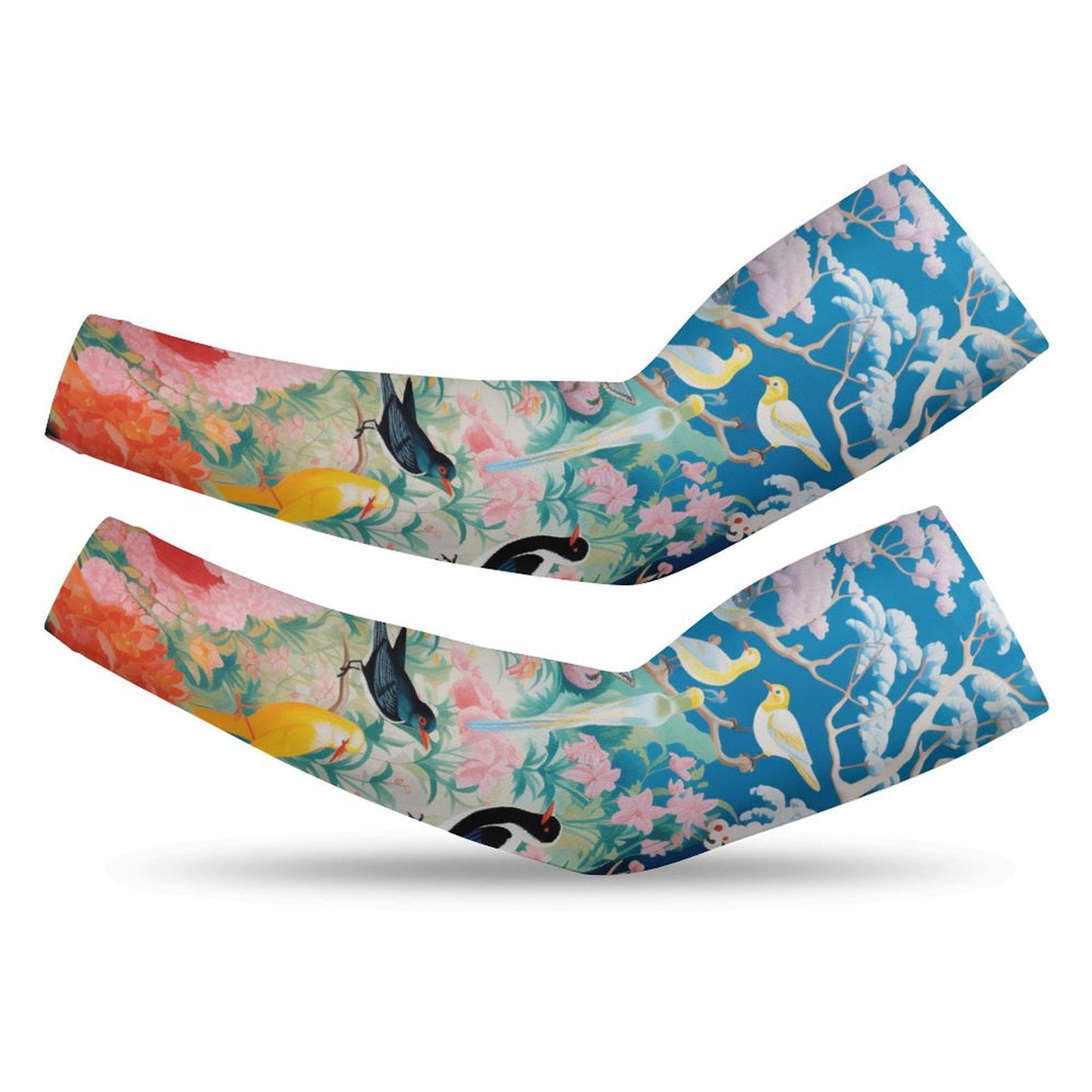 Watercolor Bird Cooling Arm Sleeves For Men & Women Sunscreen Arm Cover ...