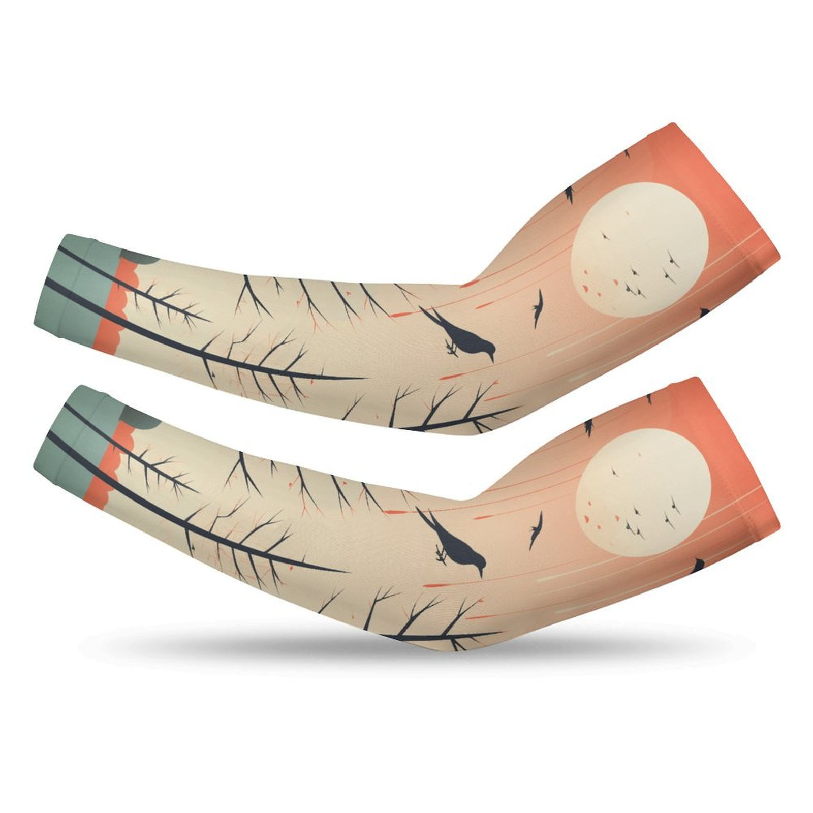 Watercolor Bird Cooling Arm Sleeves For Men & Women Sunscreen Arm Cover ...