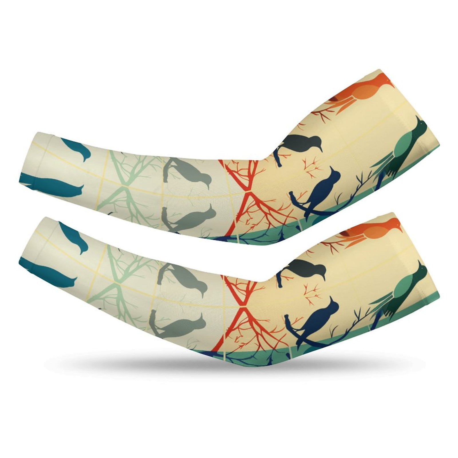 Watercolor Bird Cooling Arm Sleeves For Men & Women Sunscreen Arm Cover ...