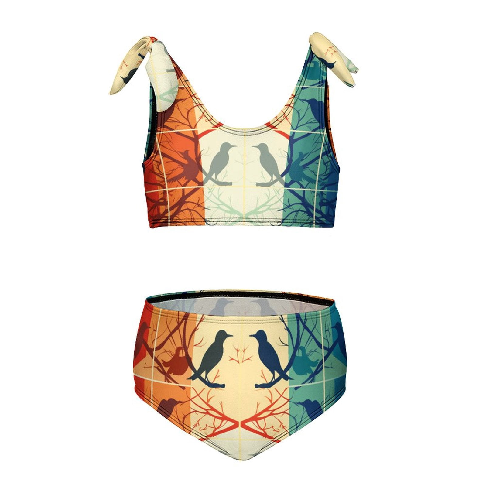 Watercolor Bird Girls' 2-Piece Tankini Swimsuit - Walmart.com