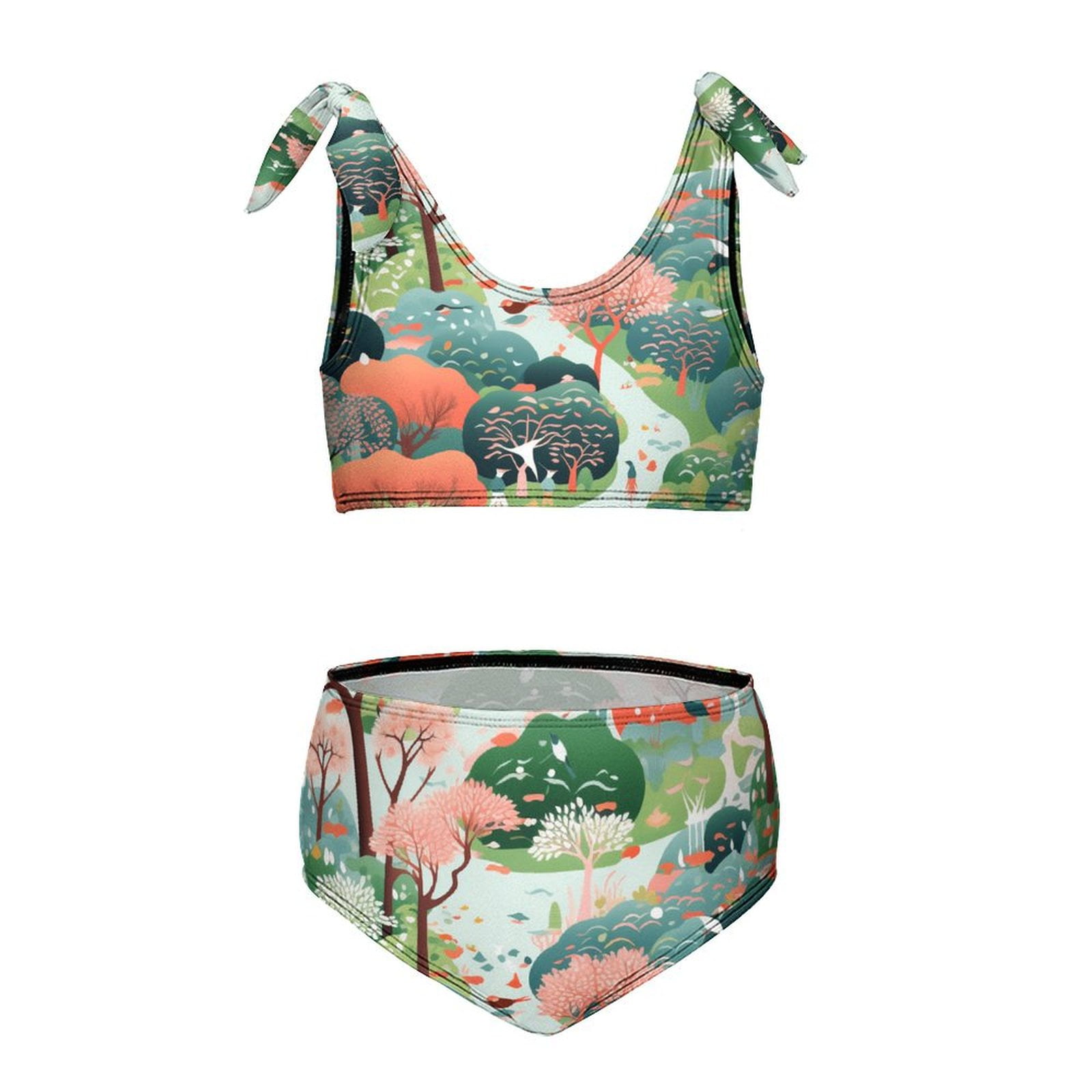 Watercolor Bird Girls' 2-Piece Tankini Swimsuit - Walmart.com