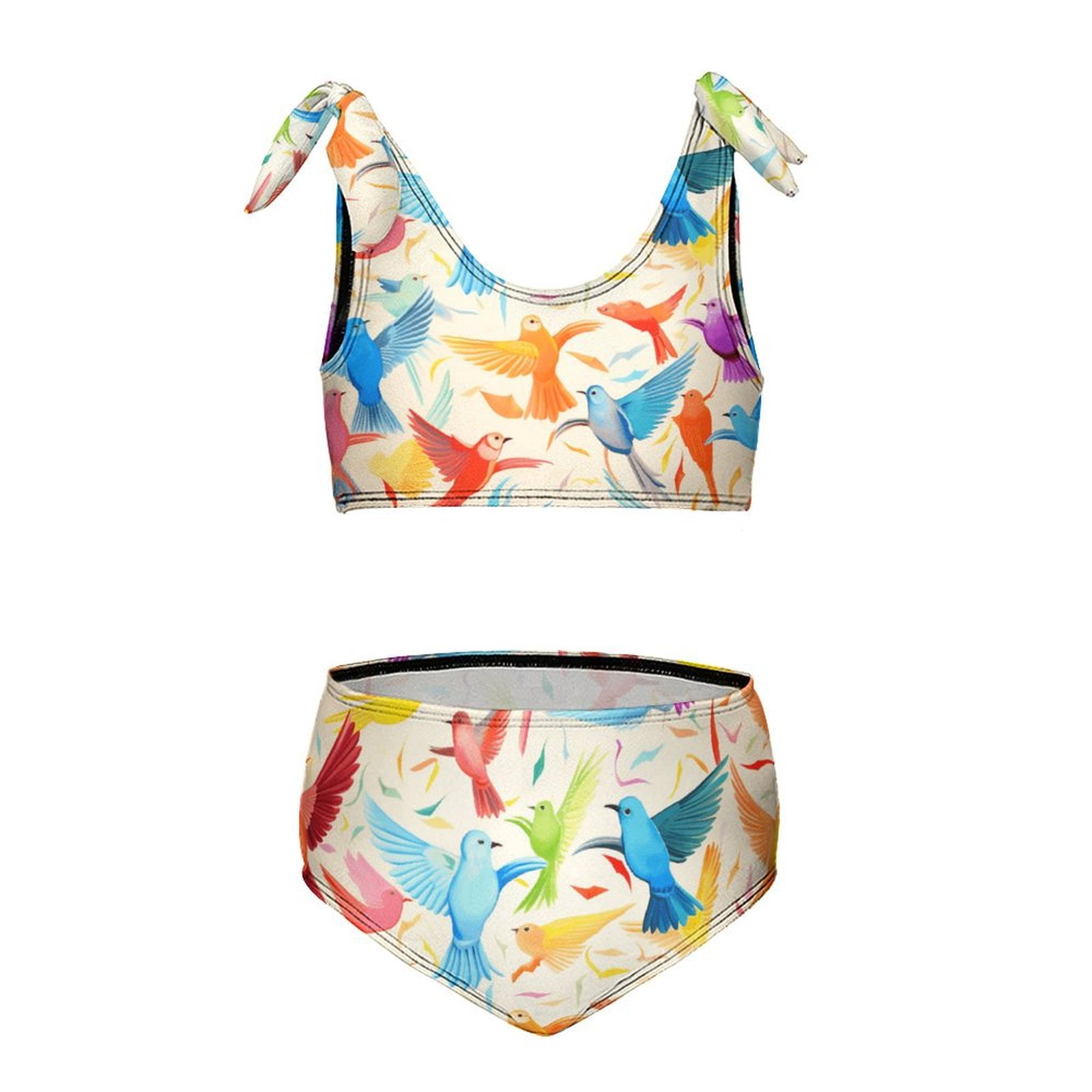 Watercolor Bird Two Piece Swimsuit Set, Bikini Swimsuit Suitable for ...