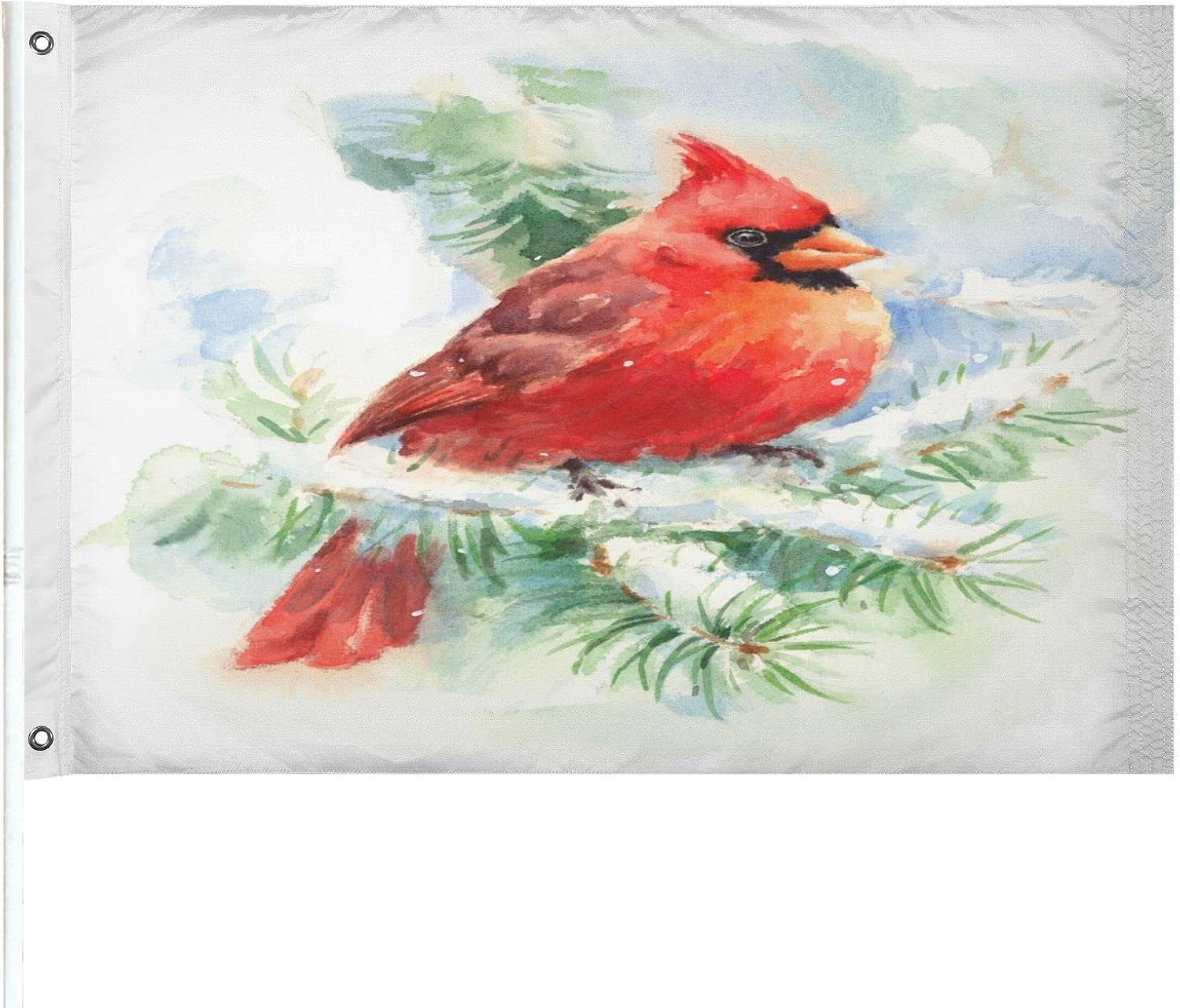 Watercolor Bird Winter Christmas Flag Outdoor Garden Flag for Outside ...