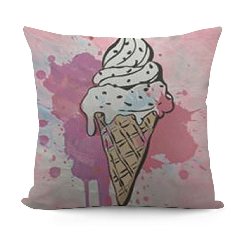 Watercolor Biscuits Bar Cones Ice Cream Throw Pillow Sleeping Sofa ...