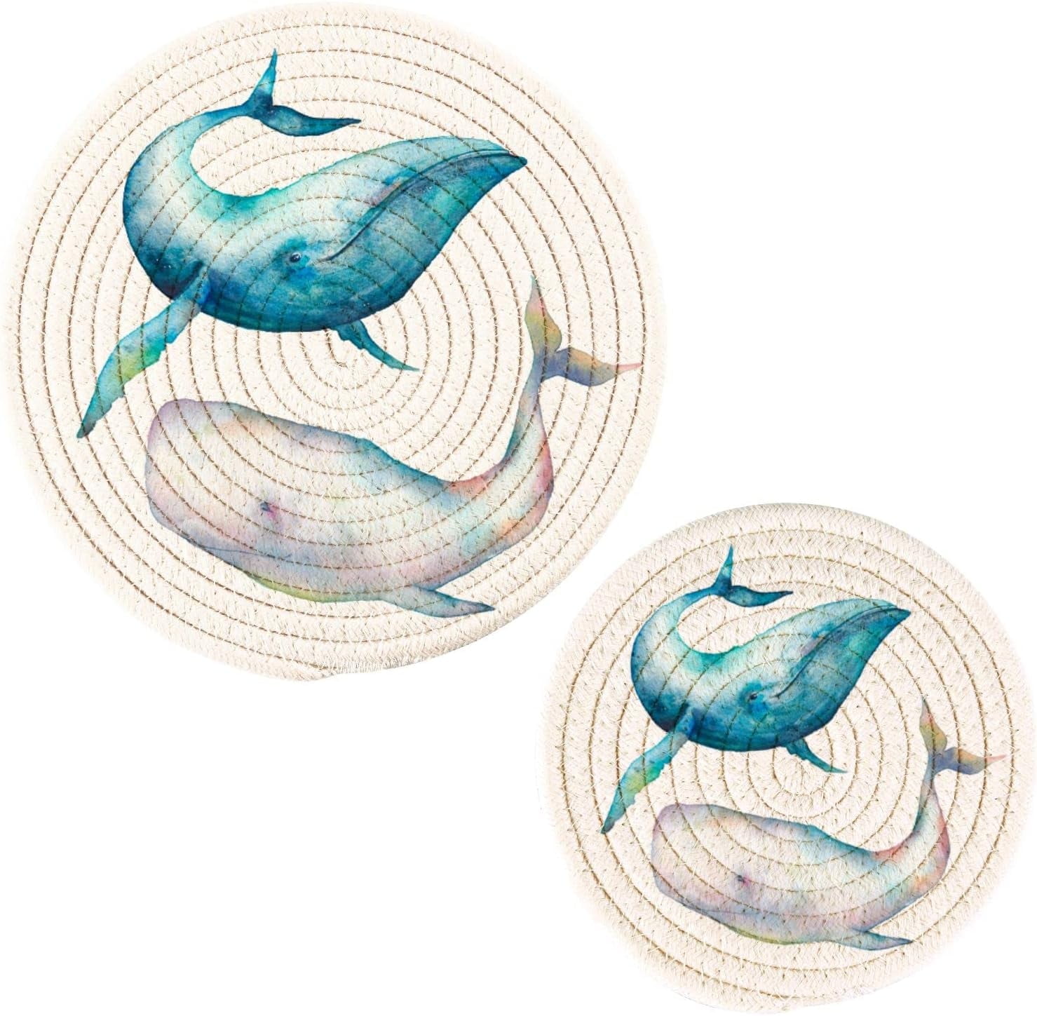 Watercolor Blue Humpback Whale Bowhead Whale Ocean Marine Sea Life Pot ...