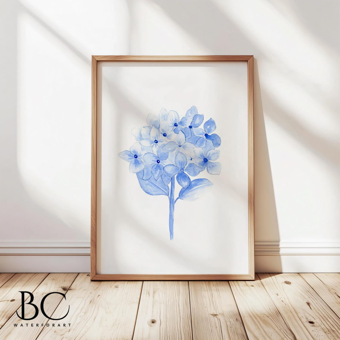 Watercolor Blue Hydrangea Print, Hydrangea Floral Art Print, Blue ...