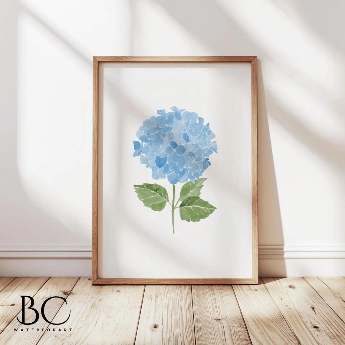 Watercolor Blue Hydrangea Print, Hydrangea Floral Watercolor Print ...