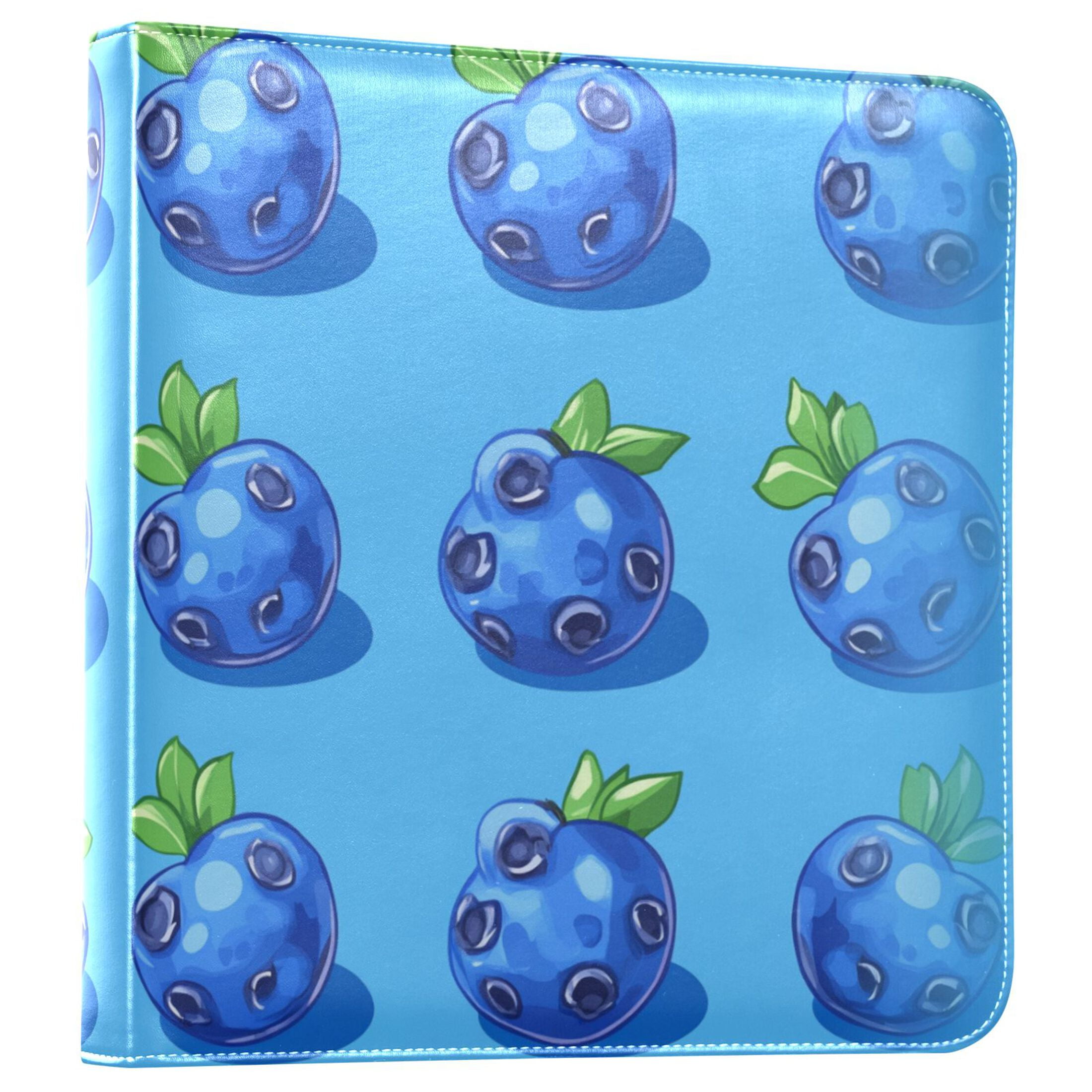 Watercolor Blueberry Blue Background Large Photo Album Self Adhesive 20 ...