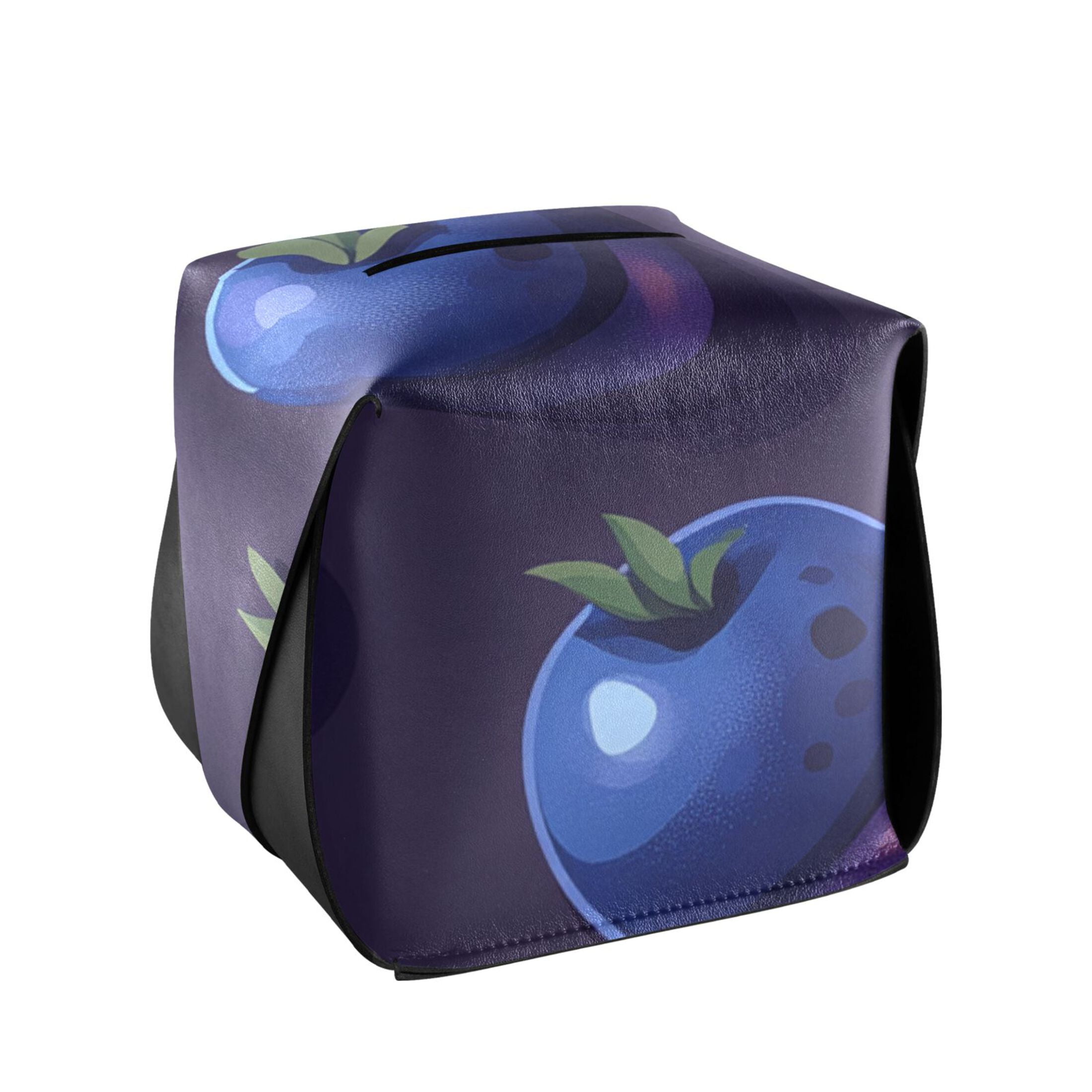Watercolor Blueberry Dark Tissue Box Cover Leather Square Rectangle ...
