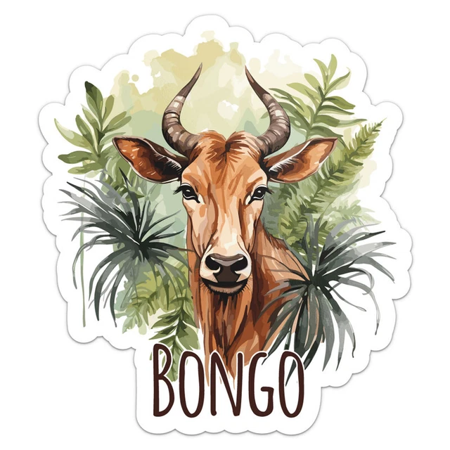 Watercolor Bongo Animal Sticker Phone Decal Water Bottle Stickers Car ...