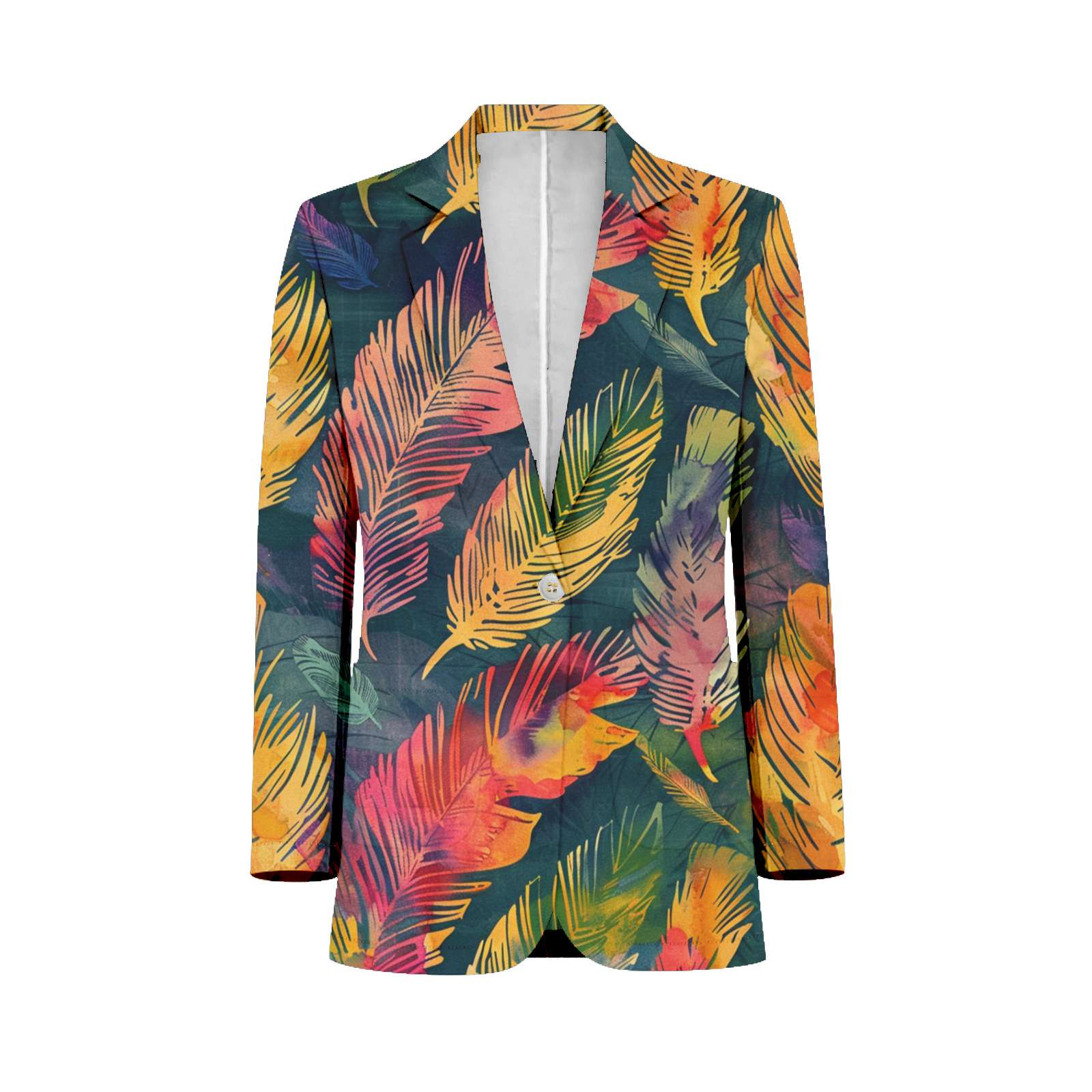 Watercolor Bright Plumage Mens Suits Shawl Collar Slim Fit Suit Mens ...