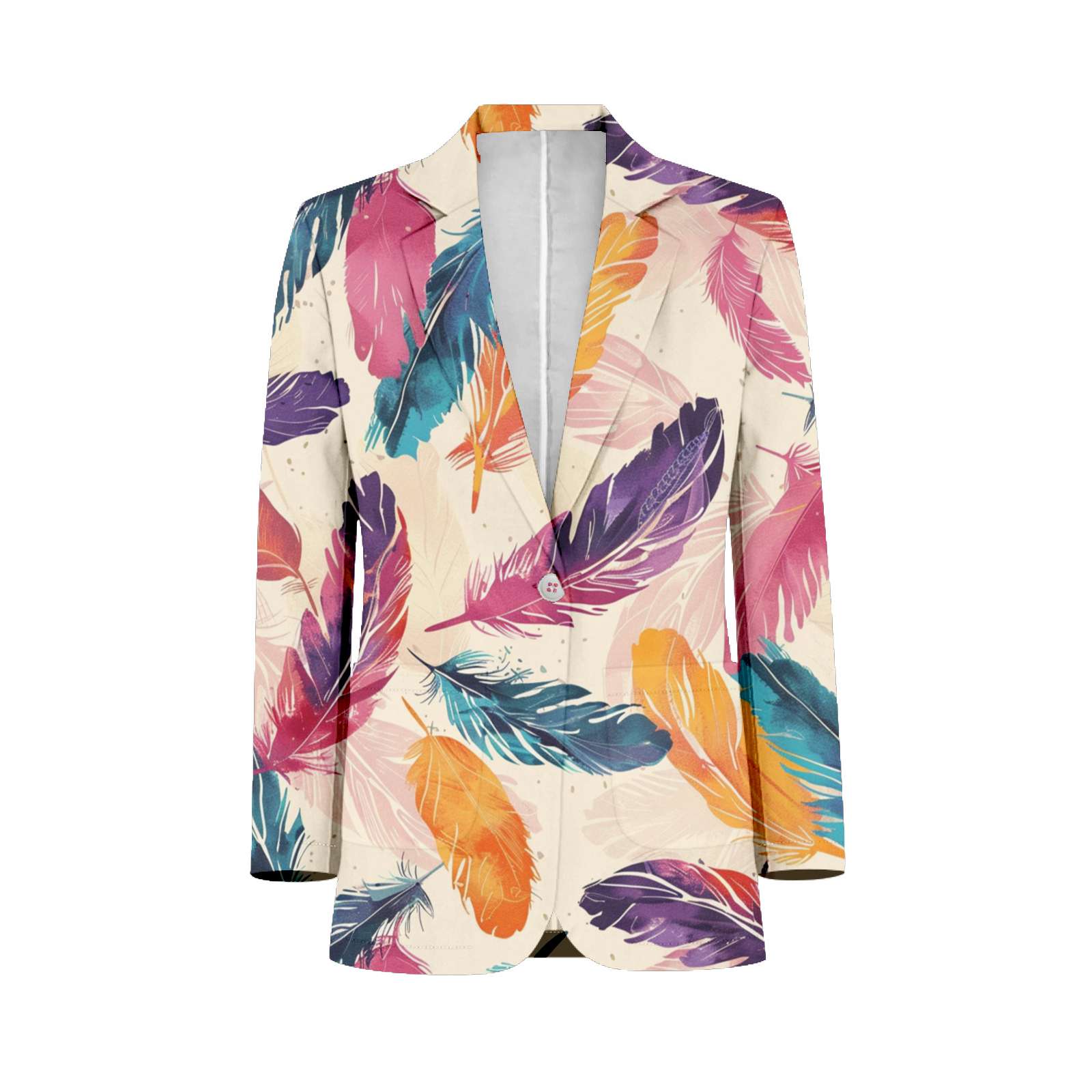 Watercolor Bright Plumage Mens Suits Shawl Collar Slim Fit Suit Mens ...