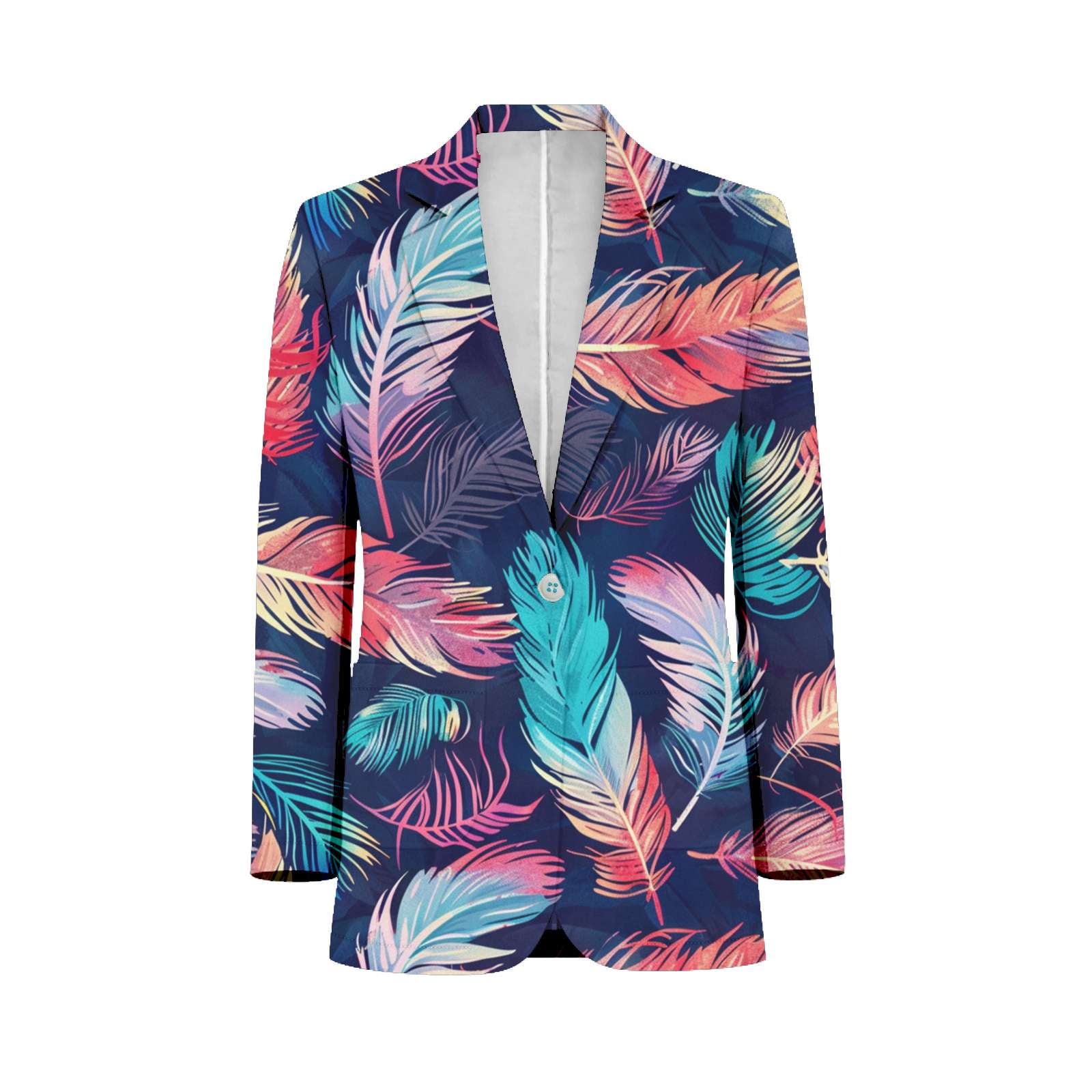 Watercolor Bright Plumage Mens Suits Shawl Collar Slim Fit Suit Mens ...
