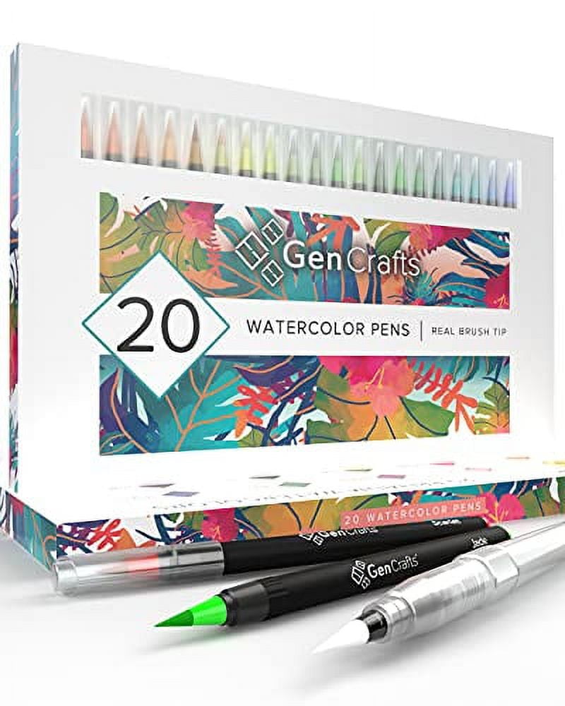 Watercolor Brush Pens by .. GenCrafts - Set of .. 20 Premium Colors ...