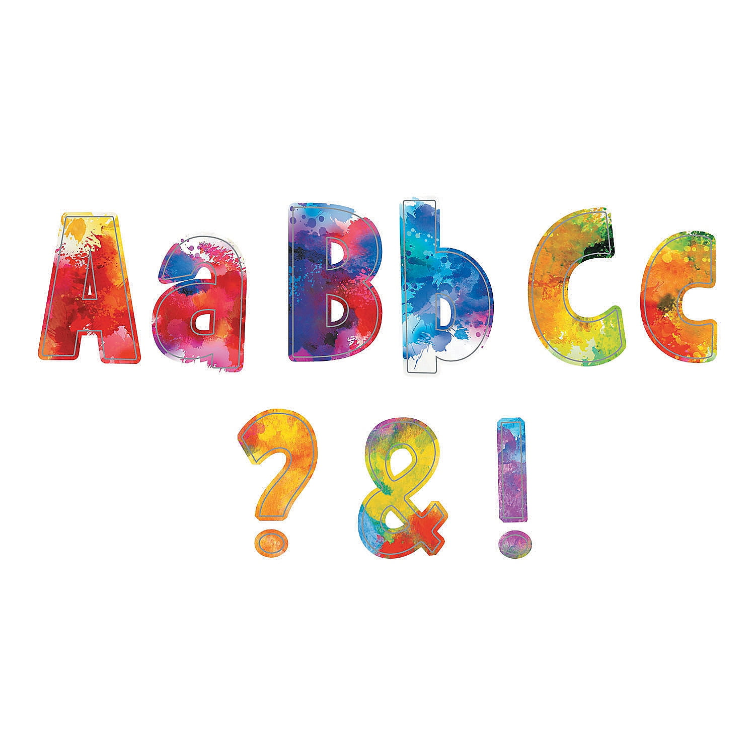 Watercolor Bulletin Board Letters - Educational - 6 Pieces - Walmart.com