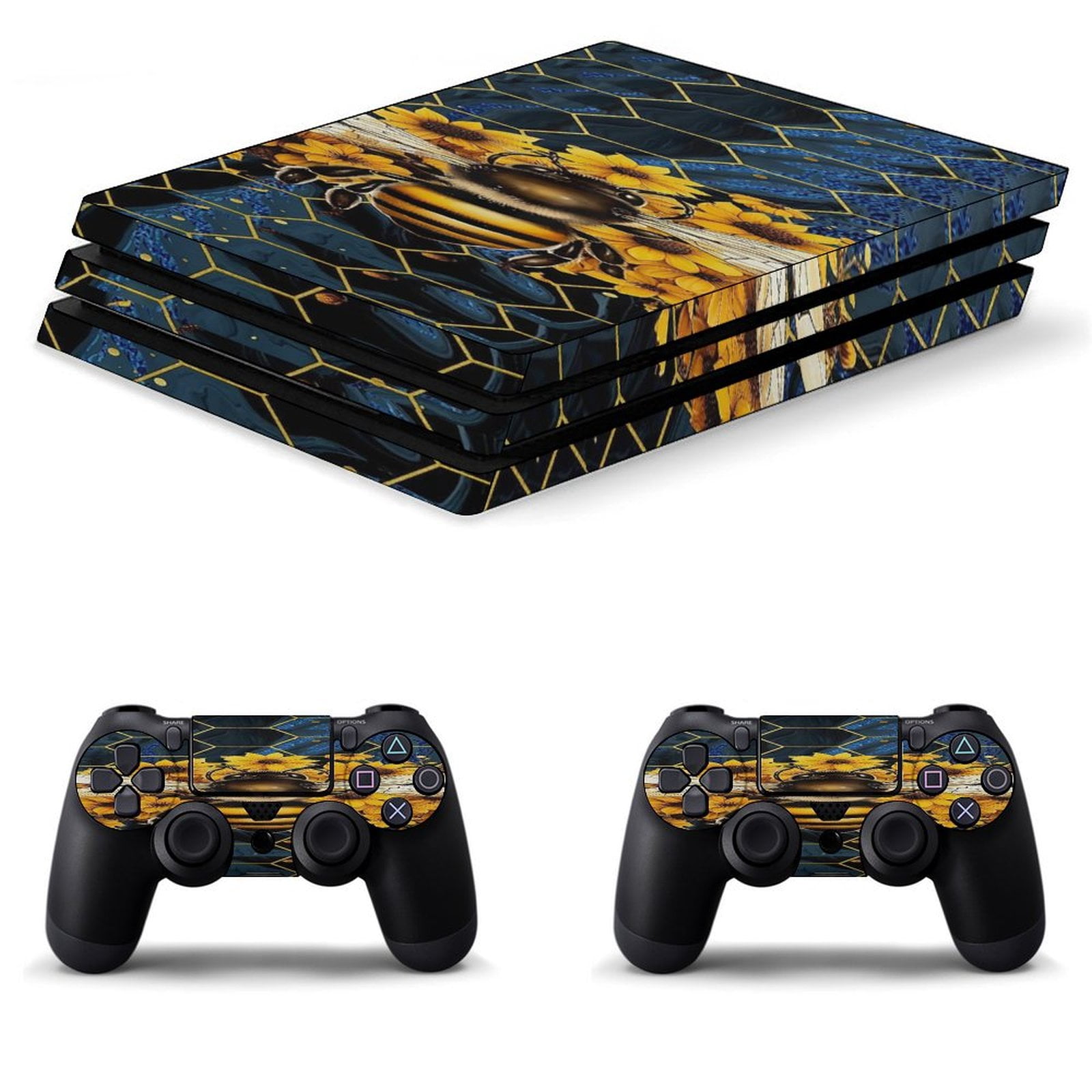 Watercolor Bumblebee With Yellow Sunflowers PS4/PS4 Pro/PS4 Slim Skin ...