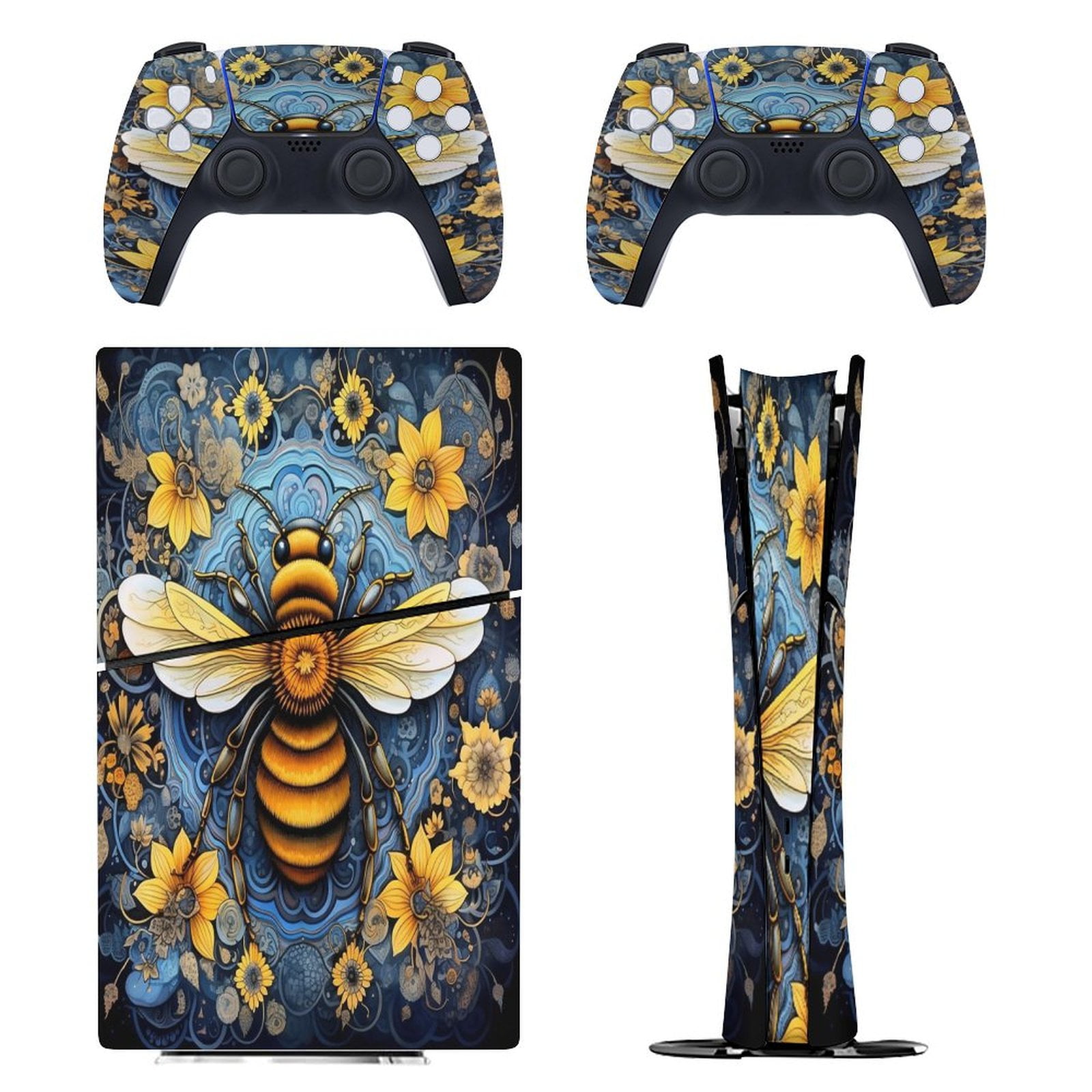 Watercolor Bumblebee Yellow Sunflowers PS5/PS5 Pro/PS5 Slim Digital ...
