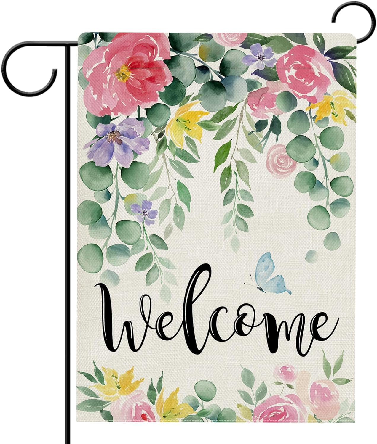 Watercolor Bunny Easter House Flag 28x40 Inch Double Sided Vertical ...