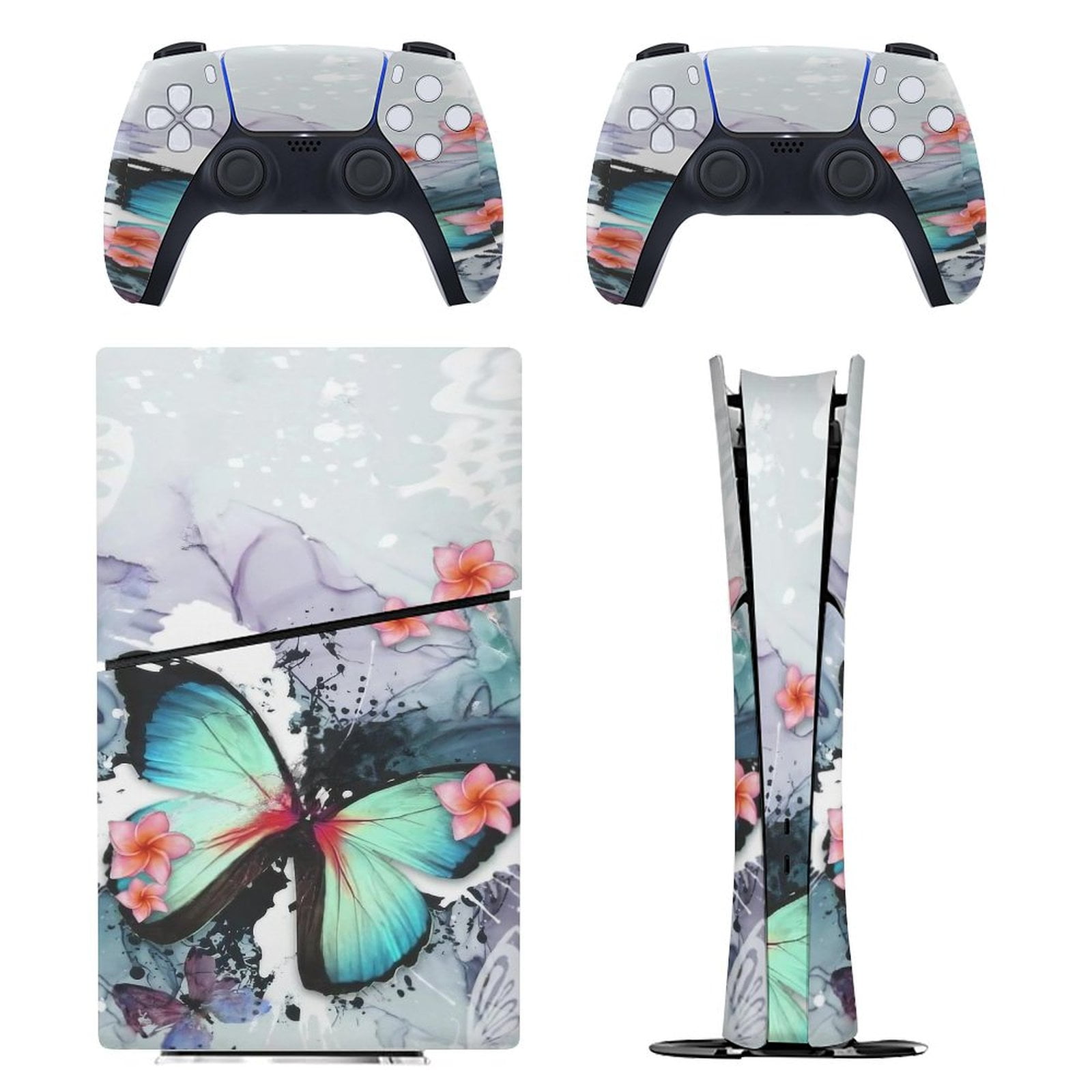 Watercolor Butterflies And Flowers PS5/PS5 Pro/PS5 Slim Digital Disc ...