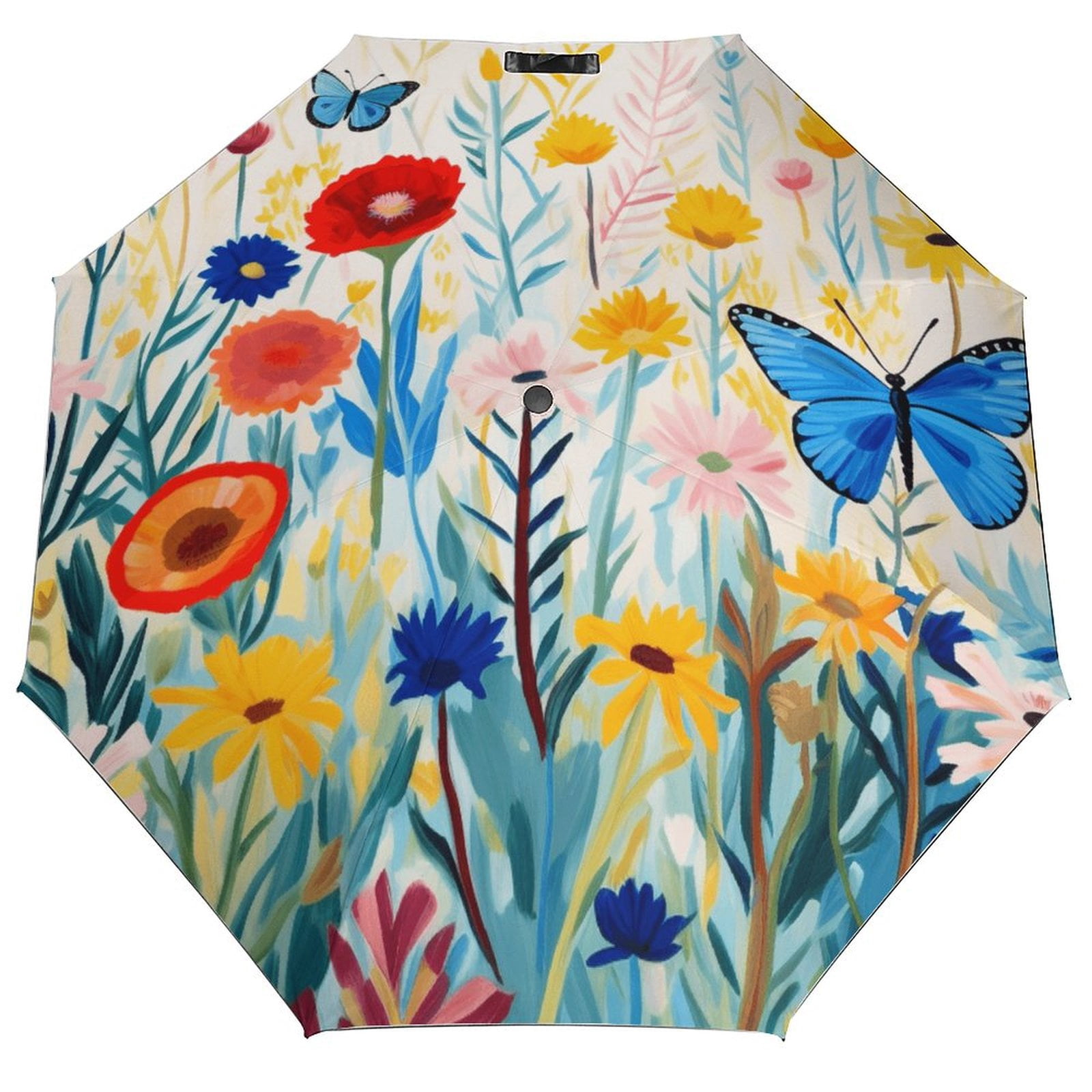 Watercolor Butterfly Automatic Sunny Umbrella, Sun Protection Shade ...