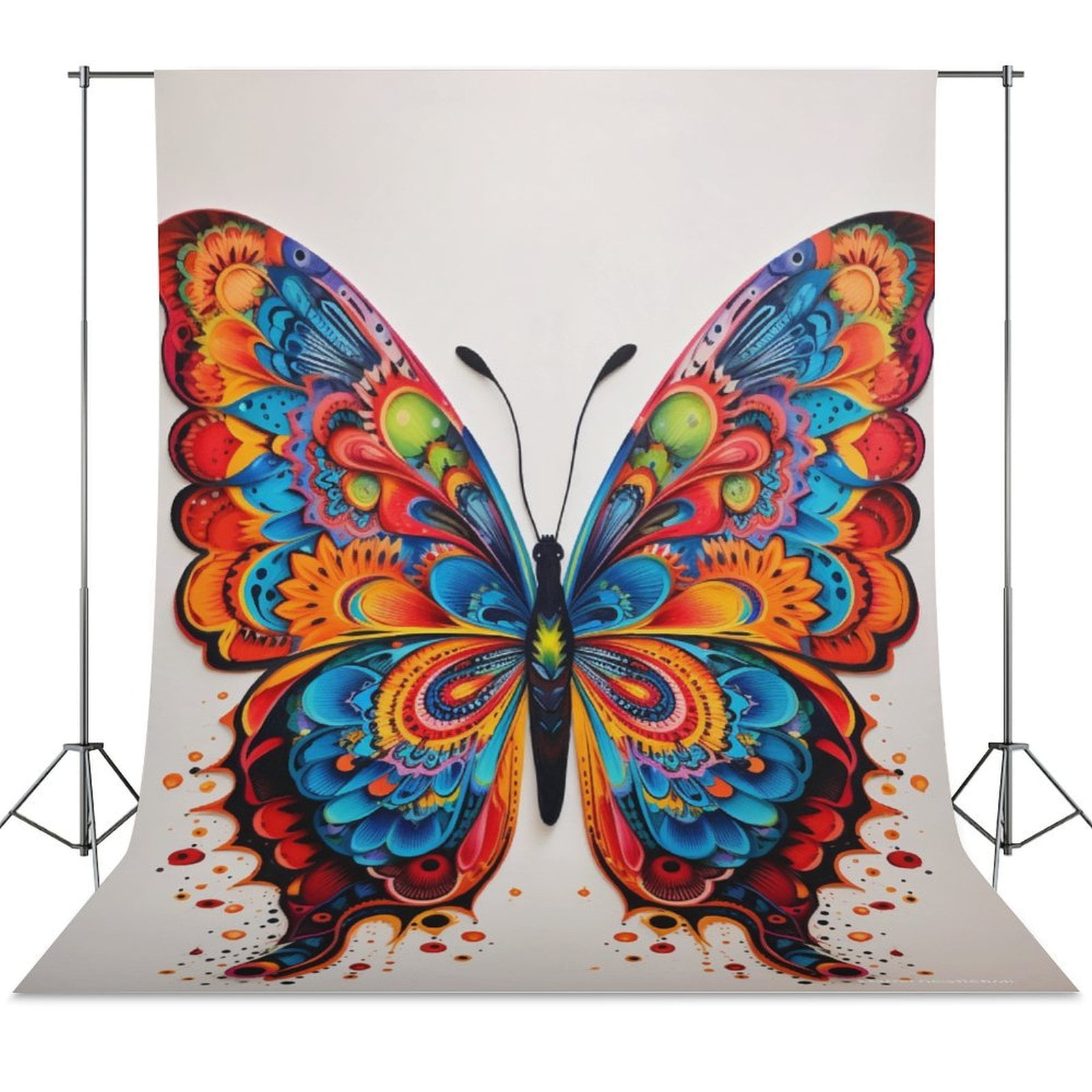 Watercolor Butterfly Backdrop Baby Shower Newborn Portrait Girl Boy ...