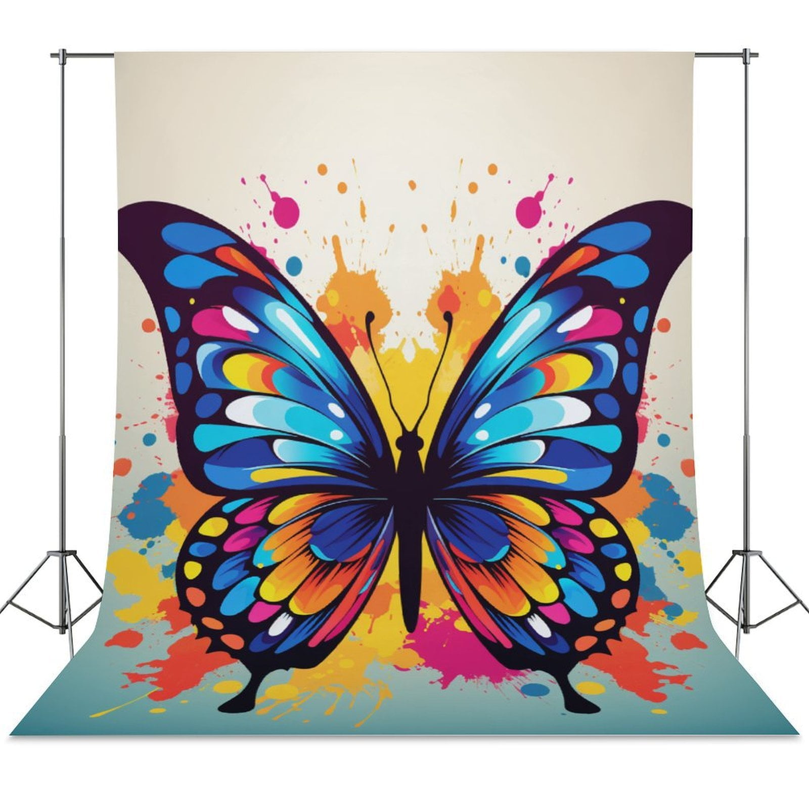 Watercolor Butterfly Backdrop Baby Shower Newborn Portrait Girl Boy ...