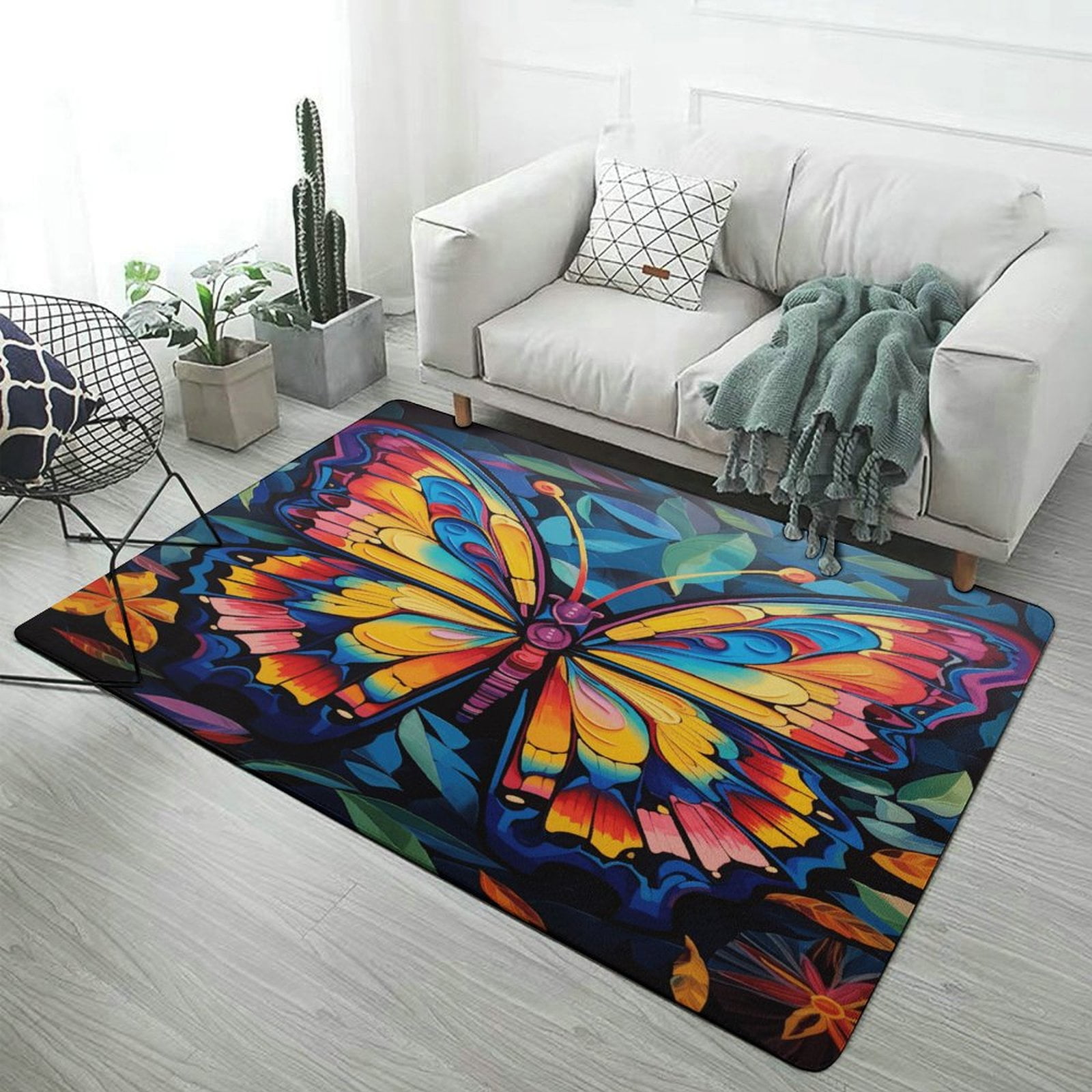 Watercolor Butterfly Carpet for Living Room Luxury Home Rations Sofa ...