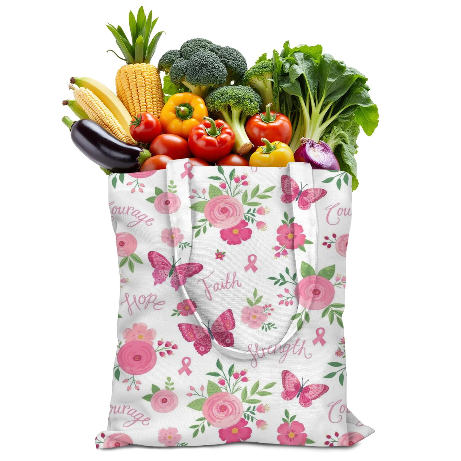 Watercolor Butterfly Floral Canvas Tote Bag – Romantic Nature-Inspired ...