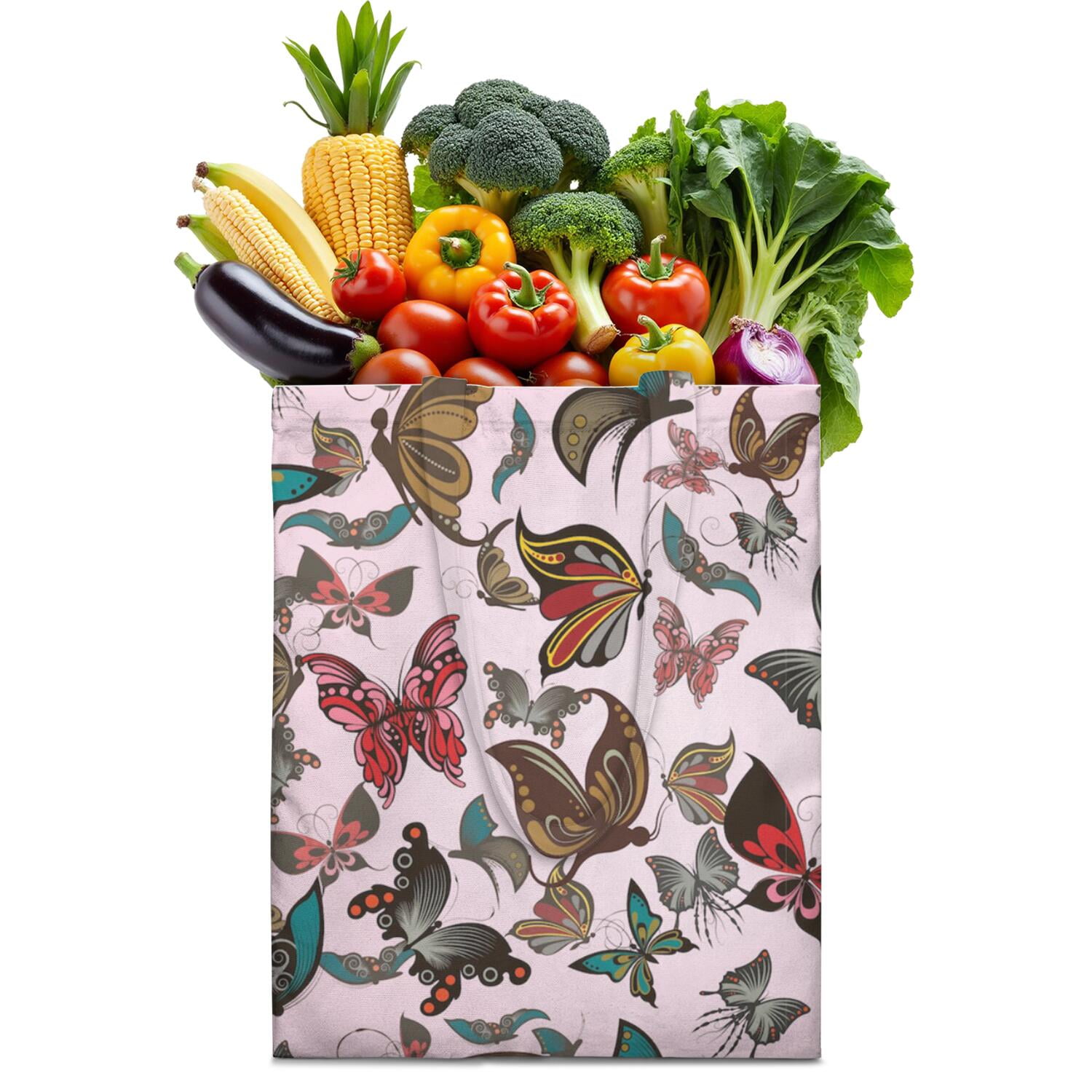 Watercolor Butterfly Floral Canvas Tote Bag – Romantic Nature-Inspired ...