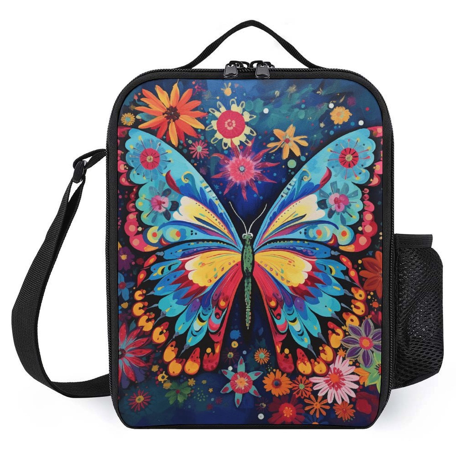 Watercolor Butterfly Lunch Bag Cooler Warm Insulated Lunch Box School ...