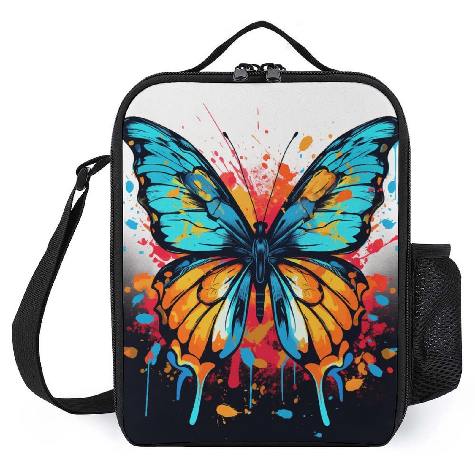 Watercolor Butterfly Lunch Bag Insulated Meal Bag Reusable Lunch Box ...