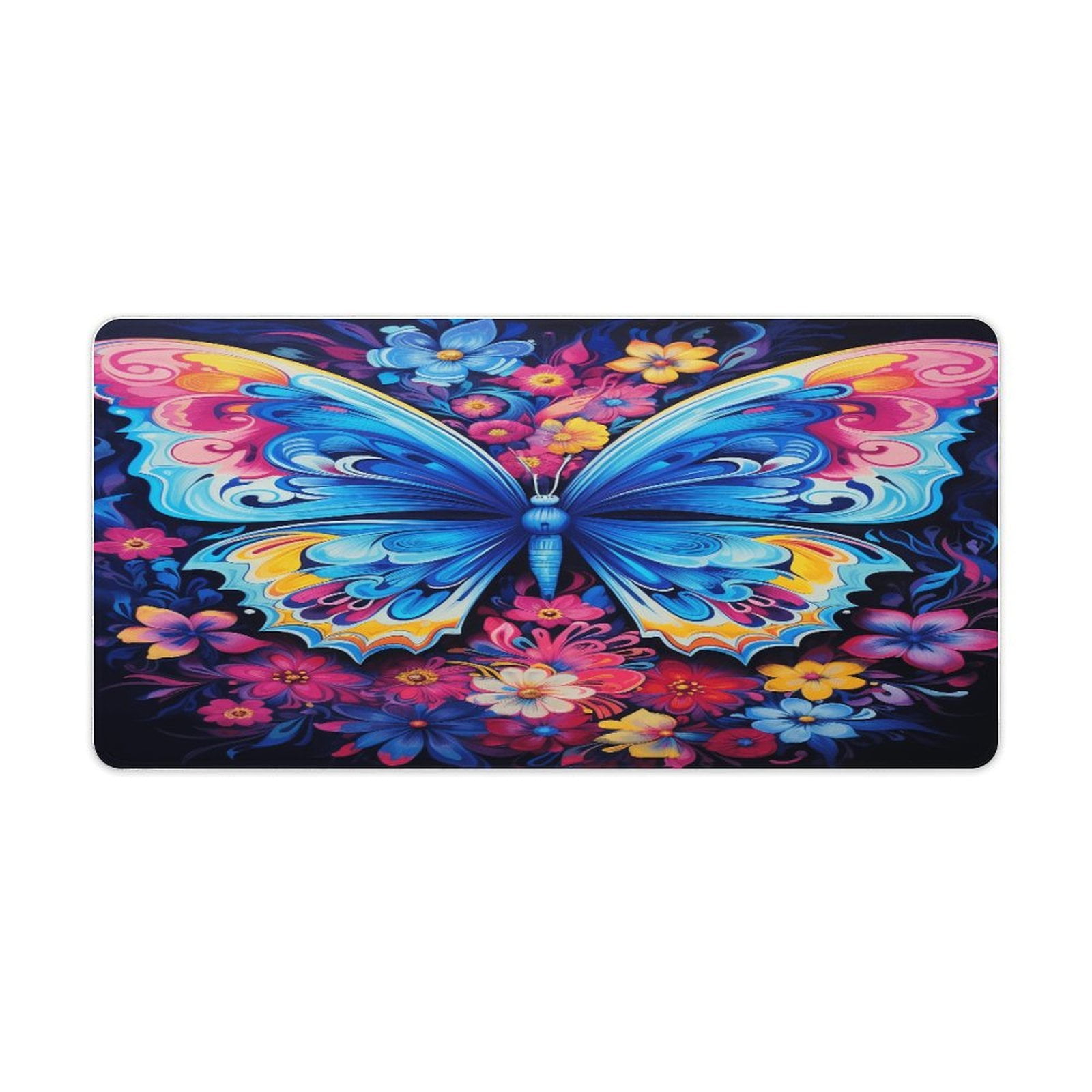 Watercolor Butterfly Mouse Pad Gamer Computer Accessories Keyboard ...