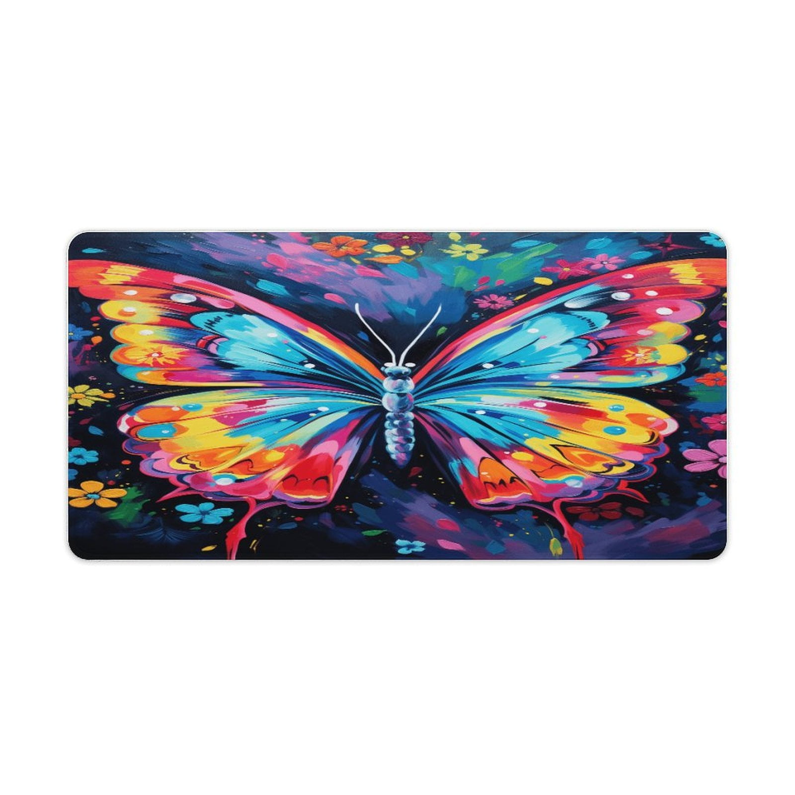 Watercolor Butterfly Mouse Pad Gamer Computer Accessories Keyboard ...