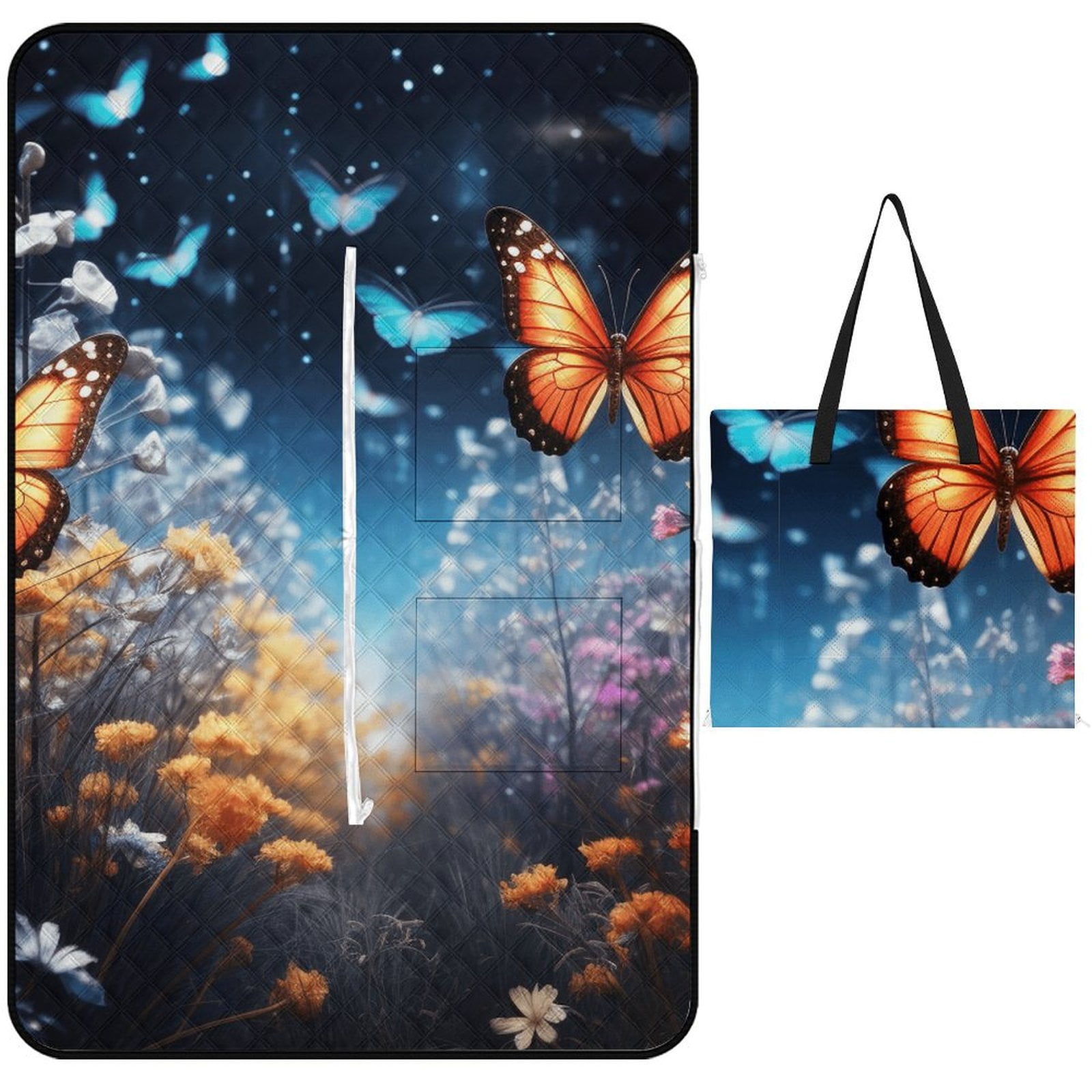 Watercolor Butterfly Picnic Blanket Waterproof Outdoor Beach Blanket ...
