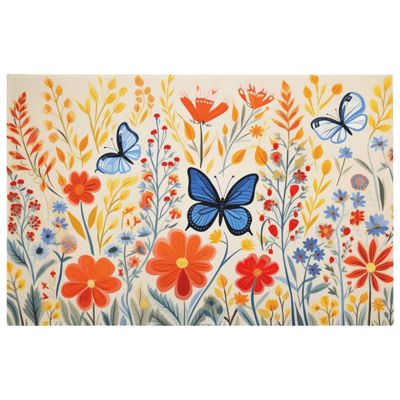 Watercolor Butterfly Rug - for Living Room, Bedroom, And Dining Room ...