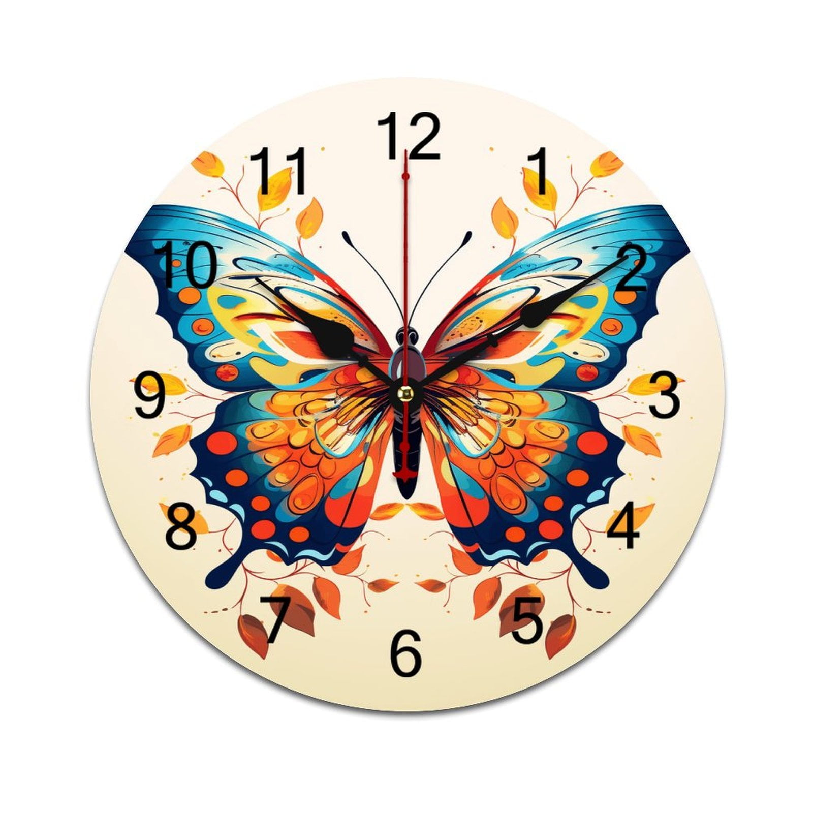 Watercolor Butterfly Silent Wall Clock Movement Battery Clock Mechanism ...