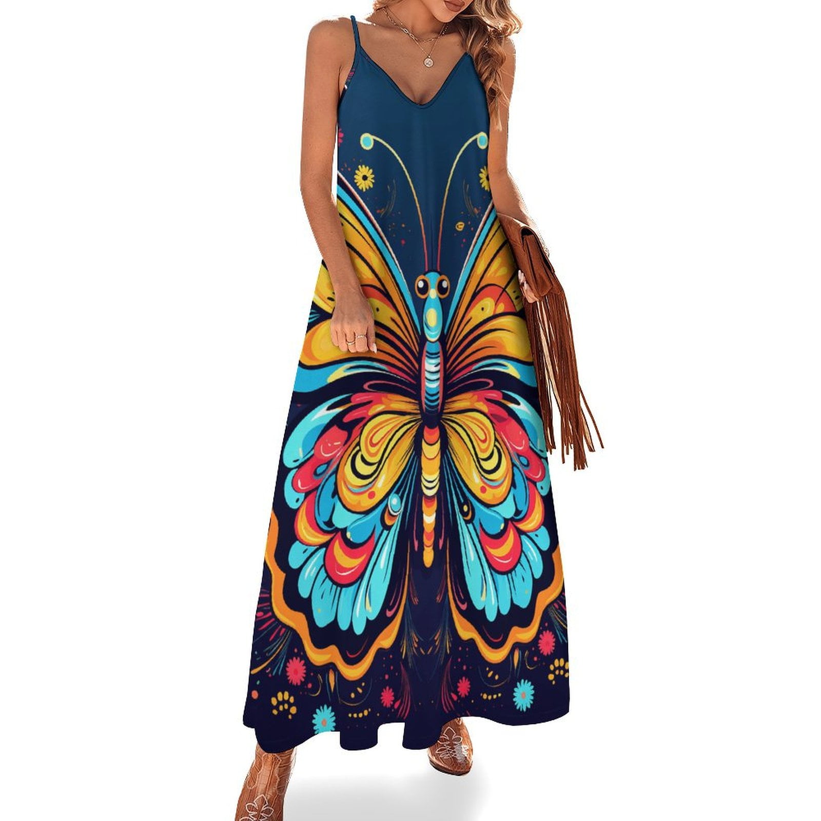 Watercolor Butterfly Sleeveless Dress Dresses for Women 2025 Luxury ...