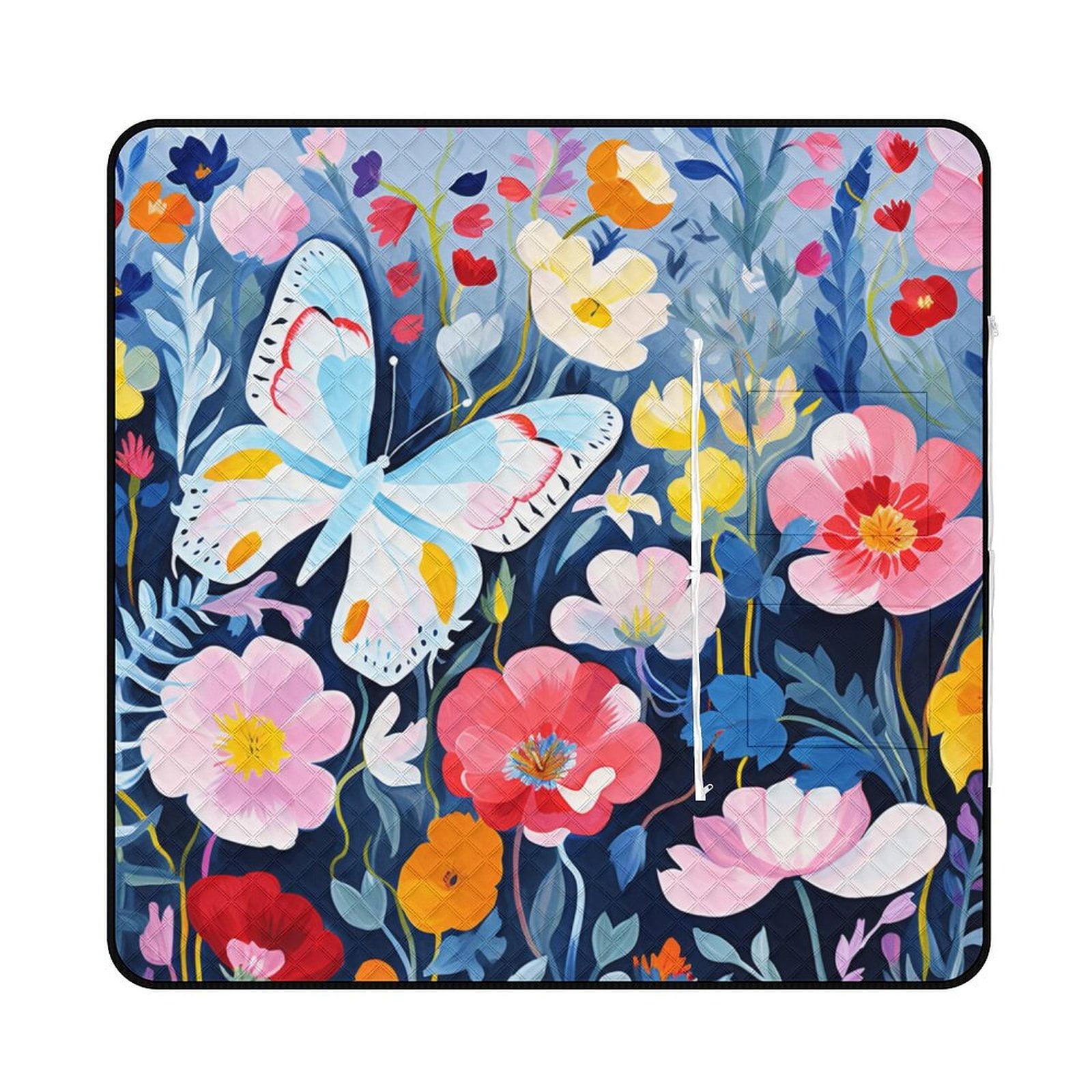 Watercolor Butterfly Waterproof Picnic Blanket with Foldable Zipper ...
